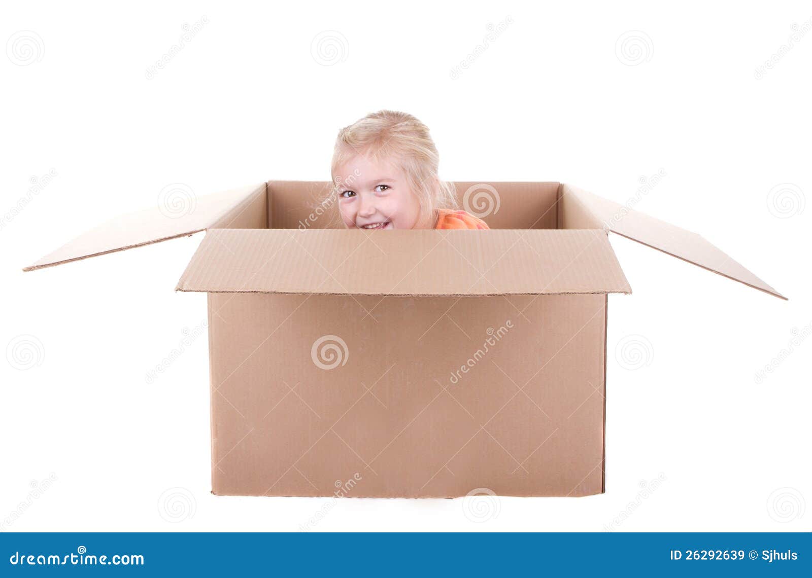 Child playing in a box stock image. Image of move, child - 26292639