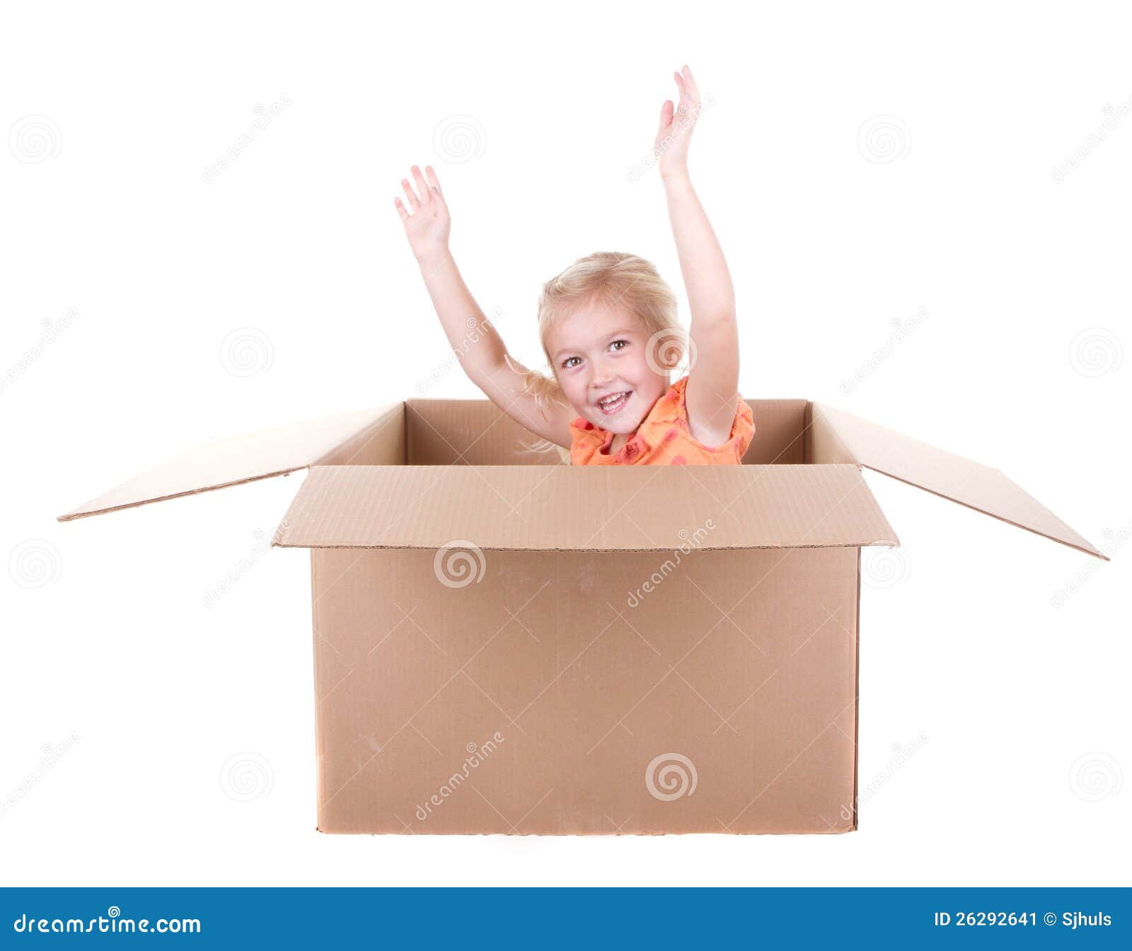 Child playing in a box stock image. Image of hiding, happy - 26292641