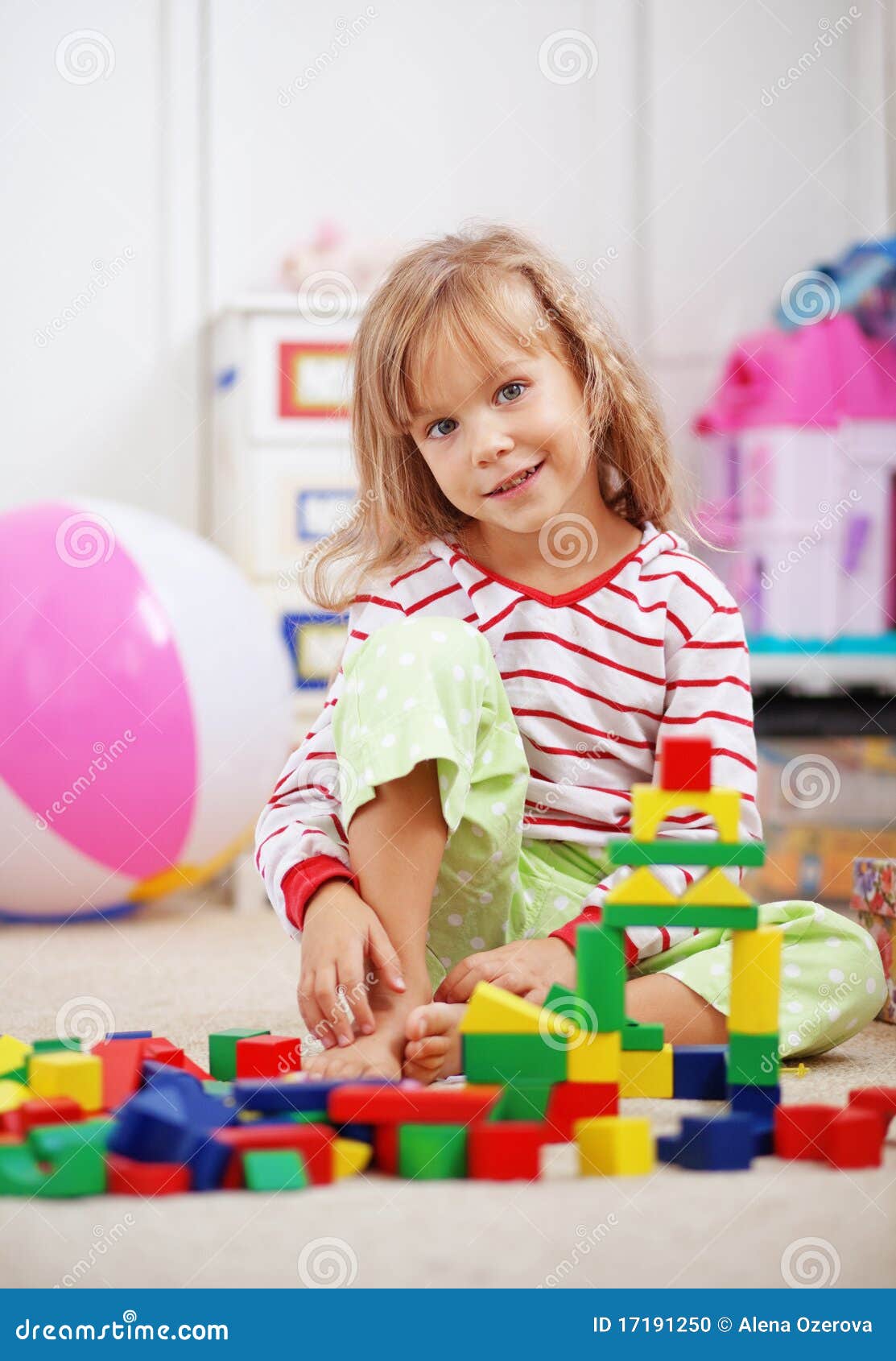 Child playing with bricks stock photo. Image of bricks - 17191250