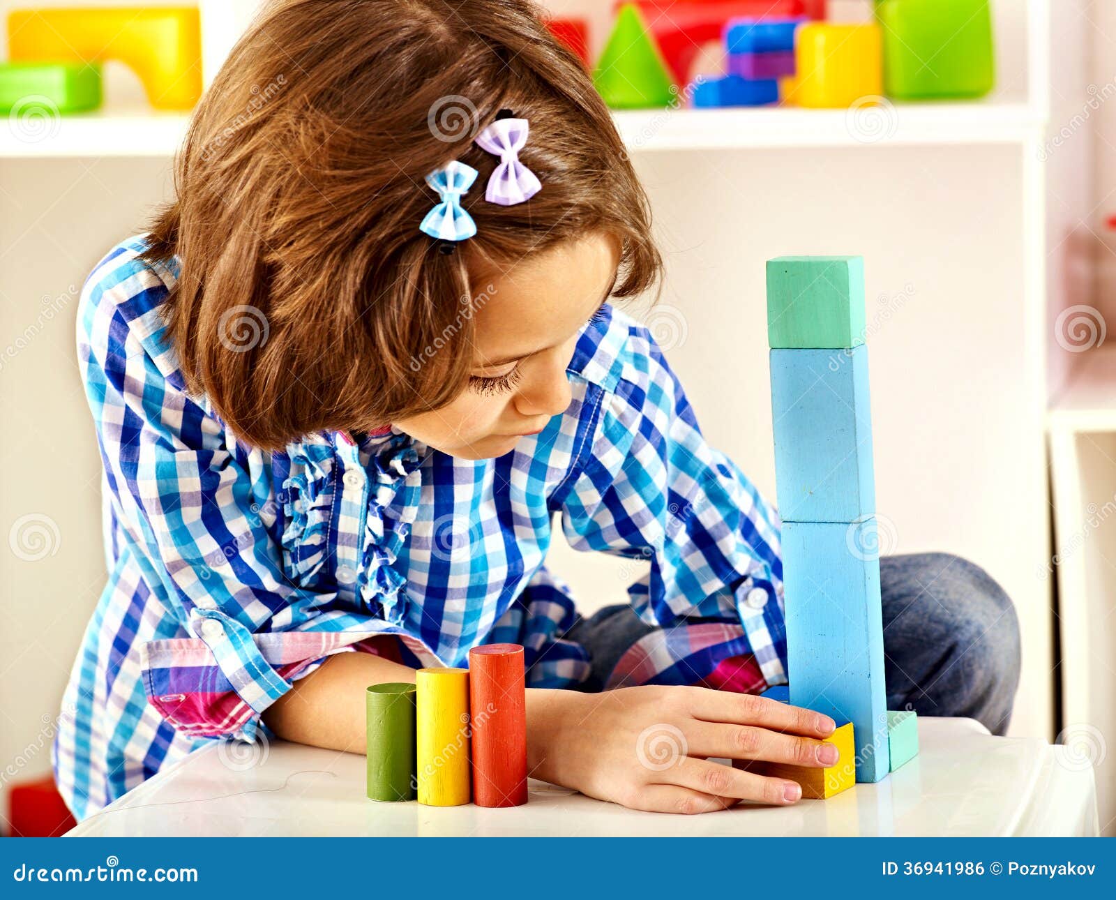 Child playing bricks. stock photo. Image of learn, leisure - 36941986
