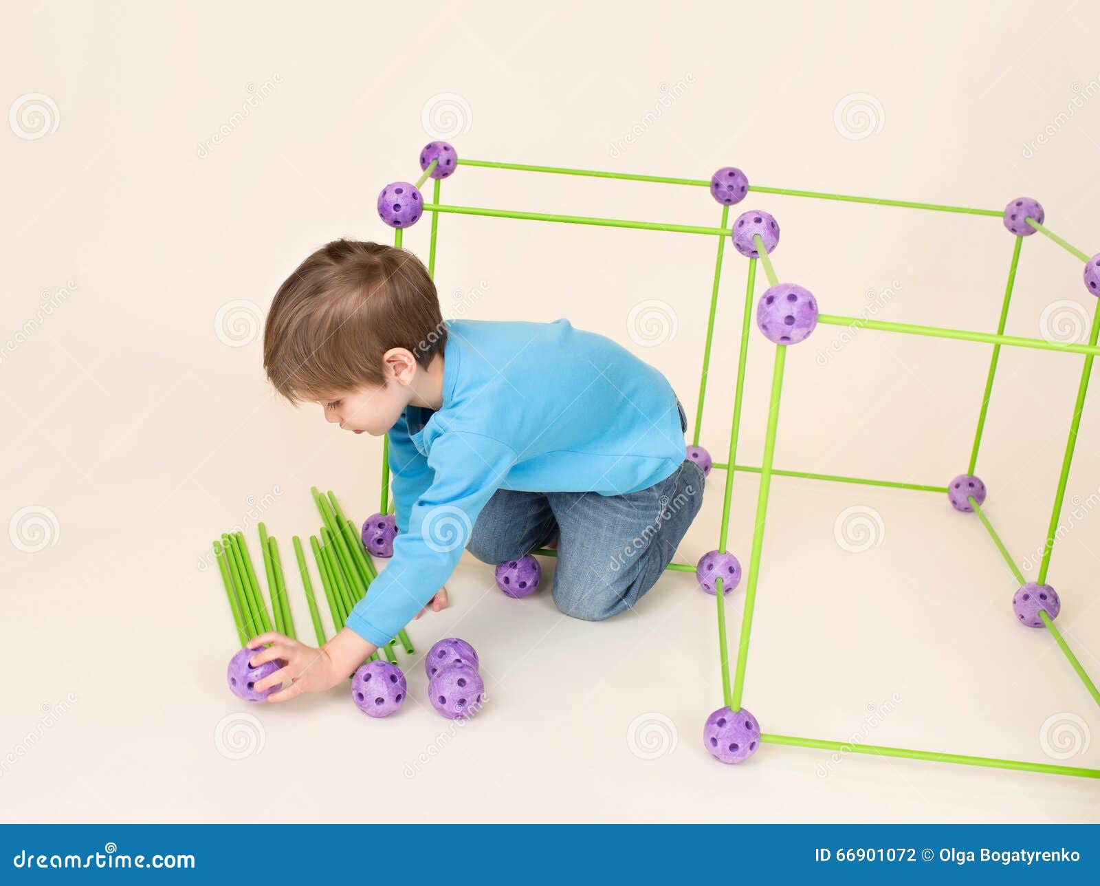 Child Playing and Building a Fort Stock Photo - Image of pretend, ended ...