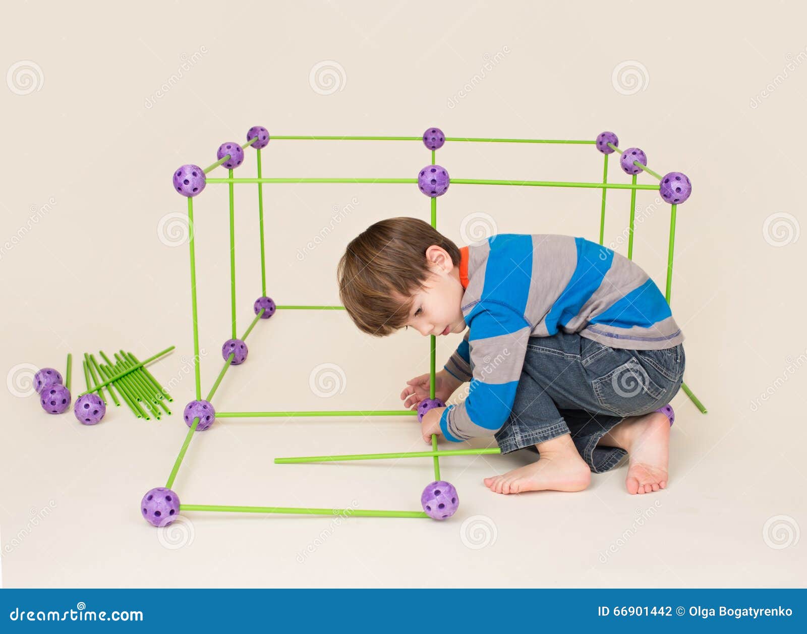Child Playing and Building a Fort Stock Photo - Image of play ...