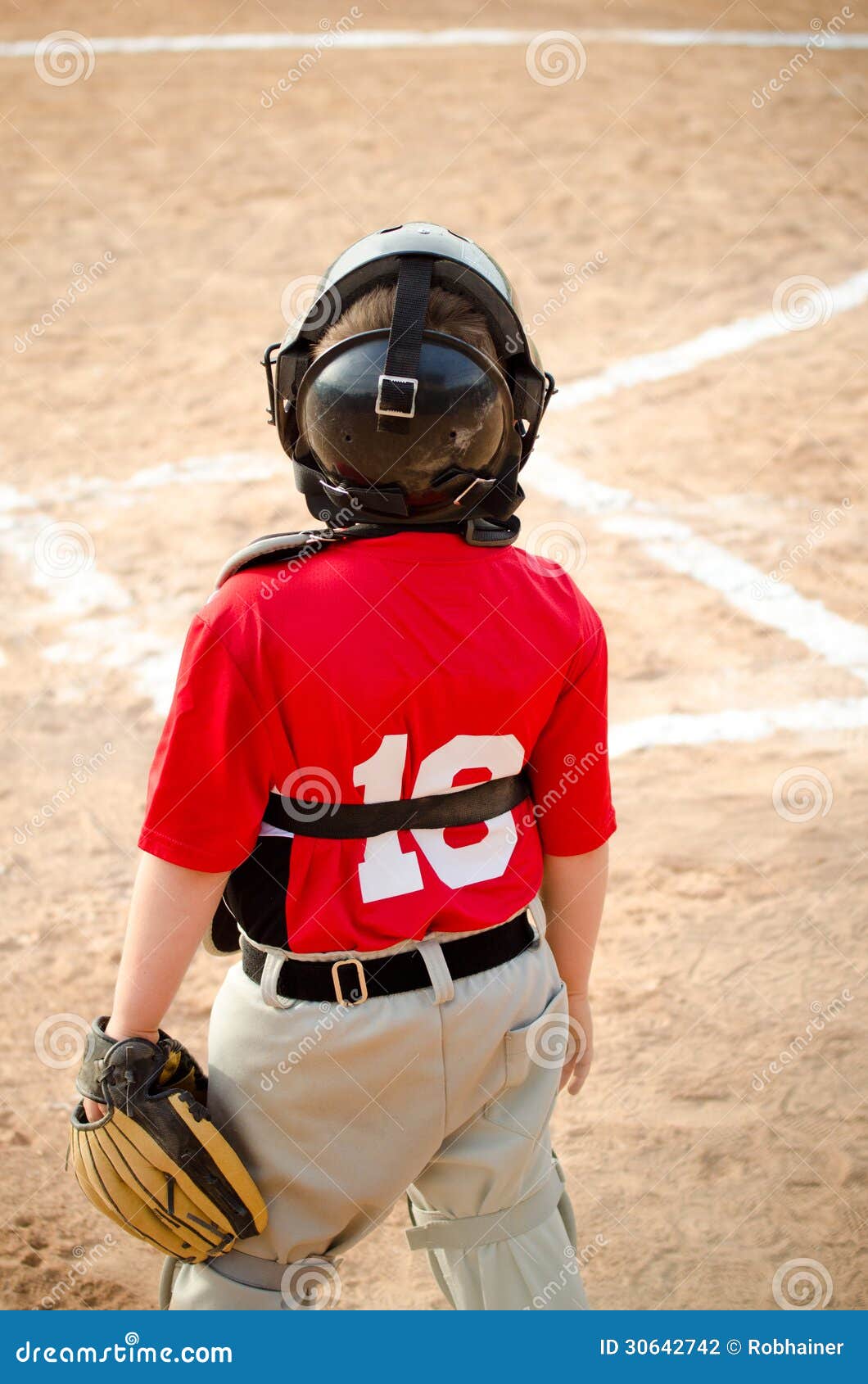 Child Playing Catcher during Baseball Game Stock Photo - Image of ...