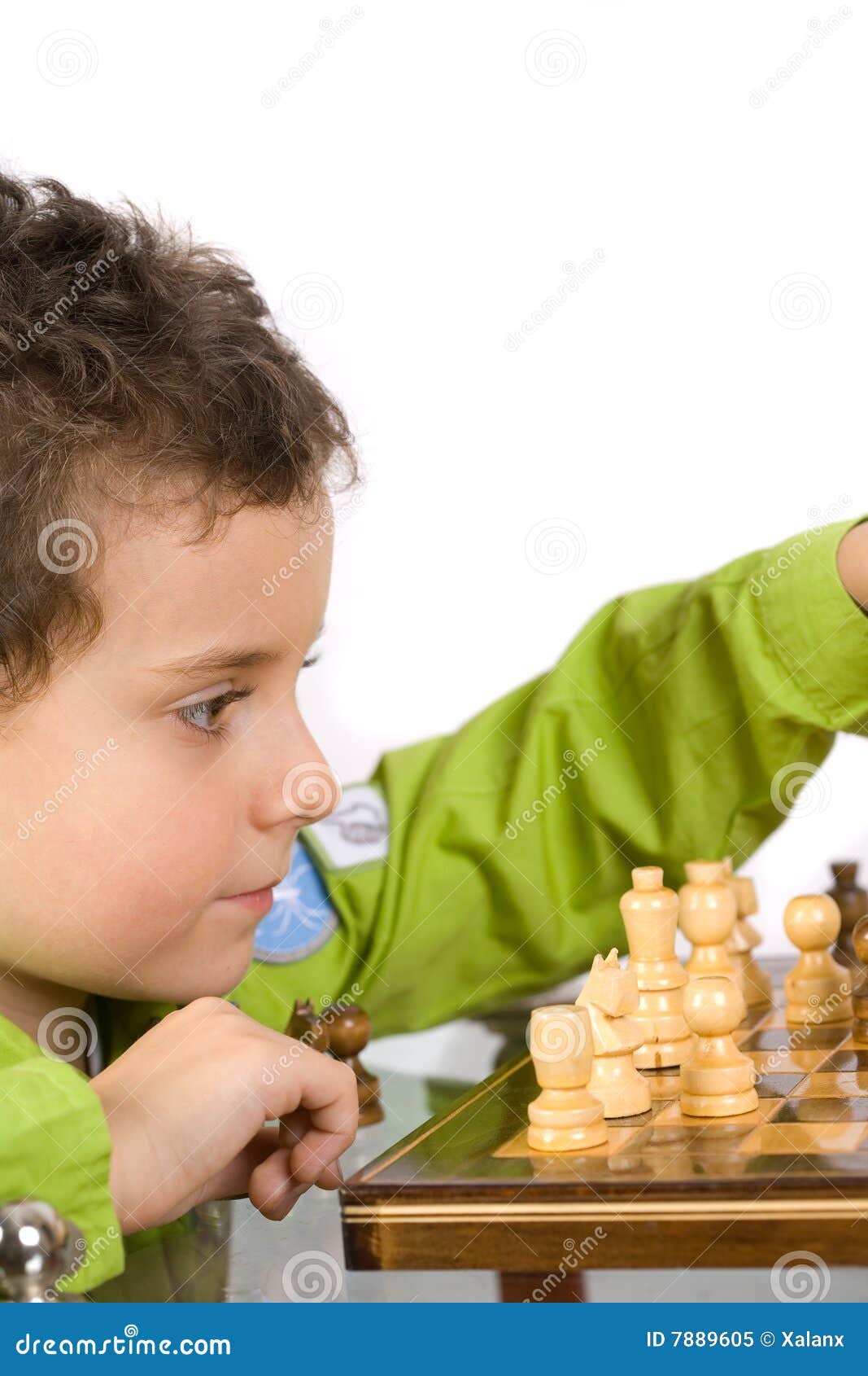 Child playing chess stock image. Image of adorable, challenge - 7889605