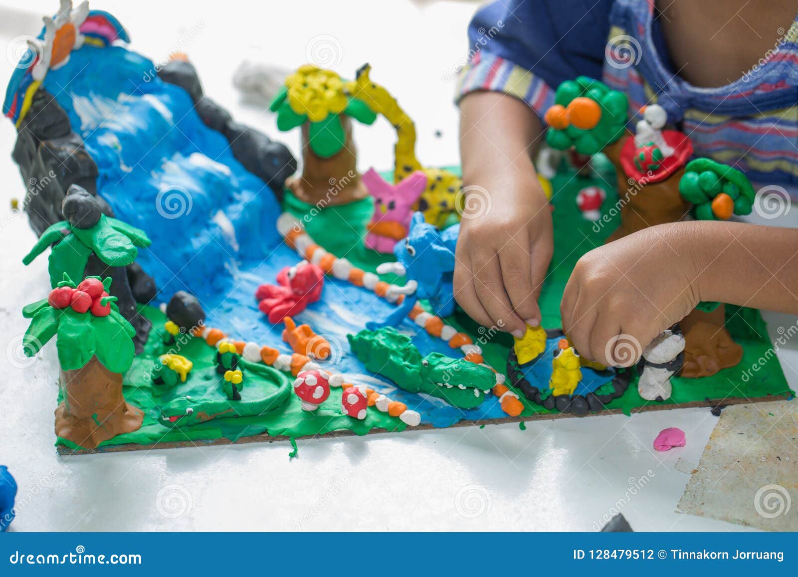 Child Playing with Clay Molding Shapes,Children Creativity. Stock Photo ...