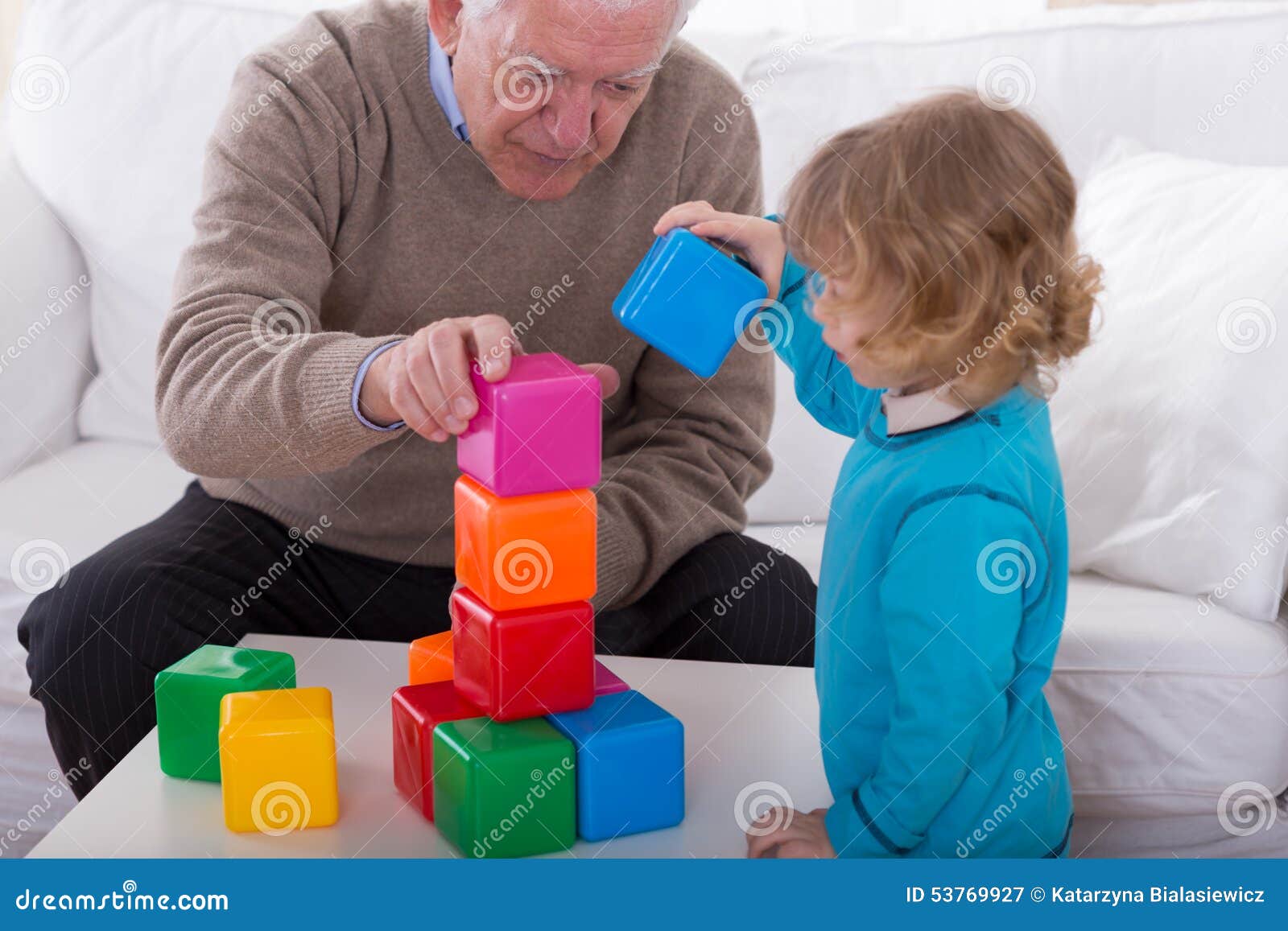 Child Playing with Color Cubes Stock Image - Image of home, little ...