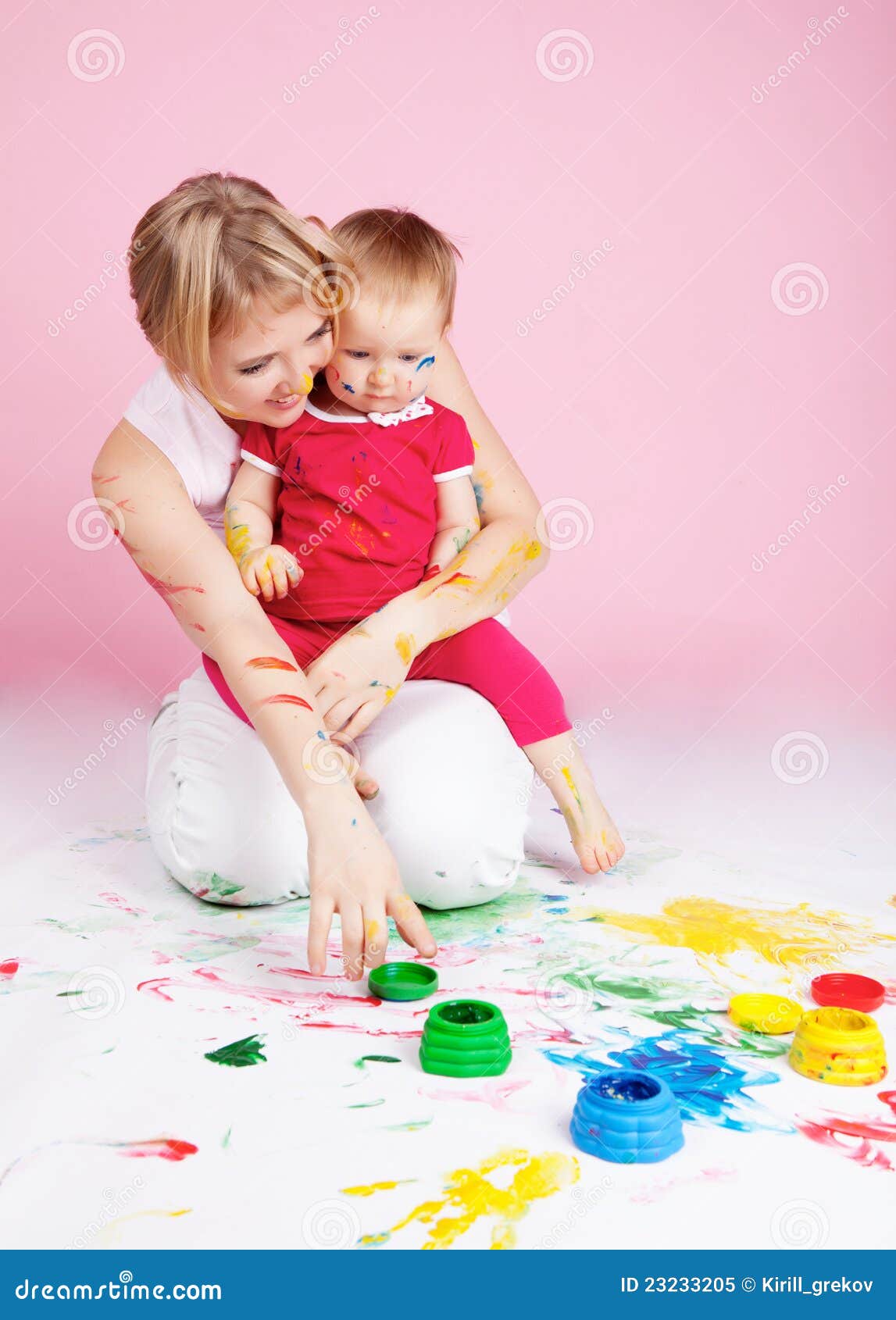 Child Playing with Color Paints Stock Image - Image of artist, draw ...
