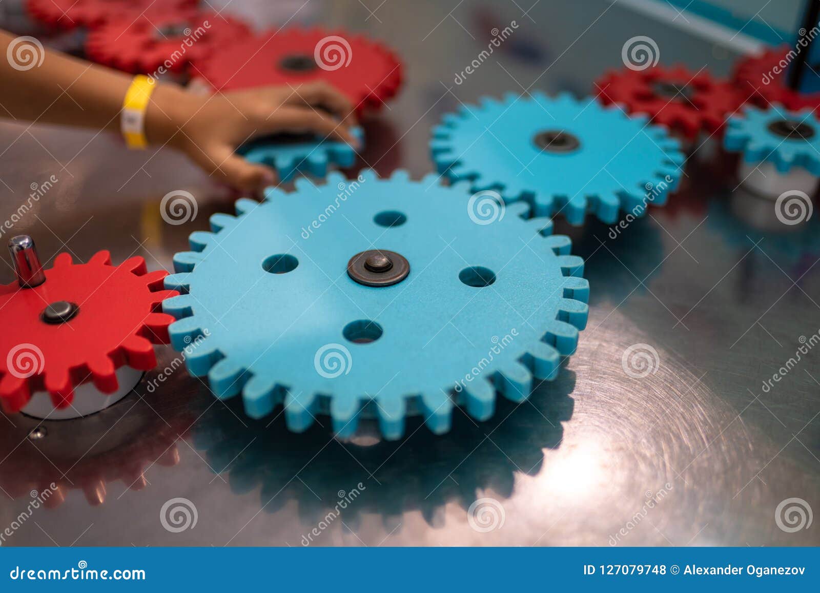 Child Playing with Toy Gears Stock Photo - Image of game, engineering ...