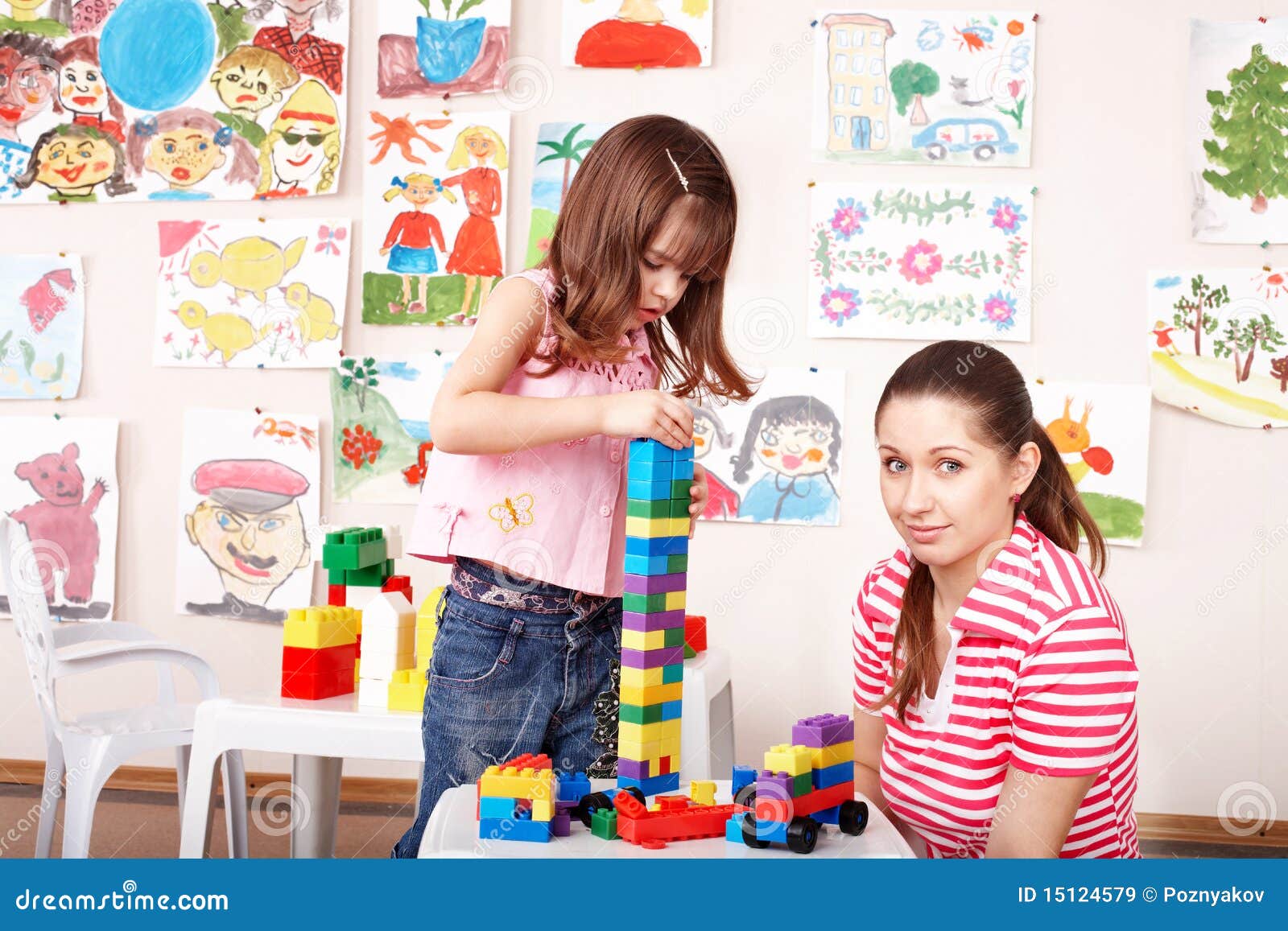 Child Playing Construction Set . Stock Image - Image of preschooler ...