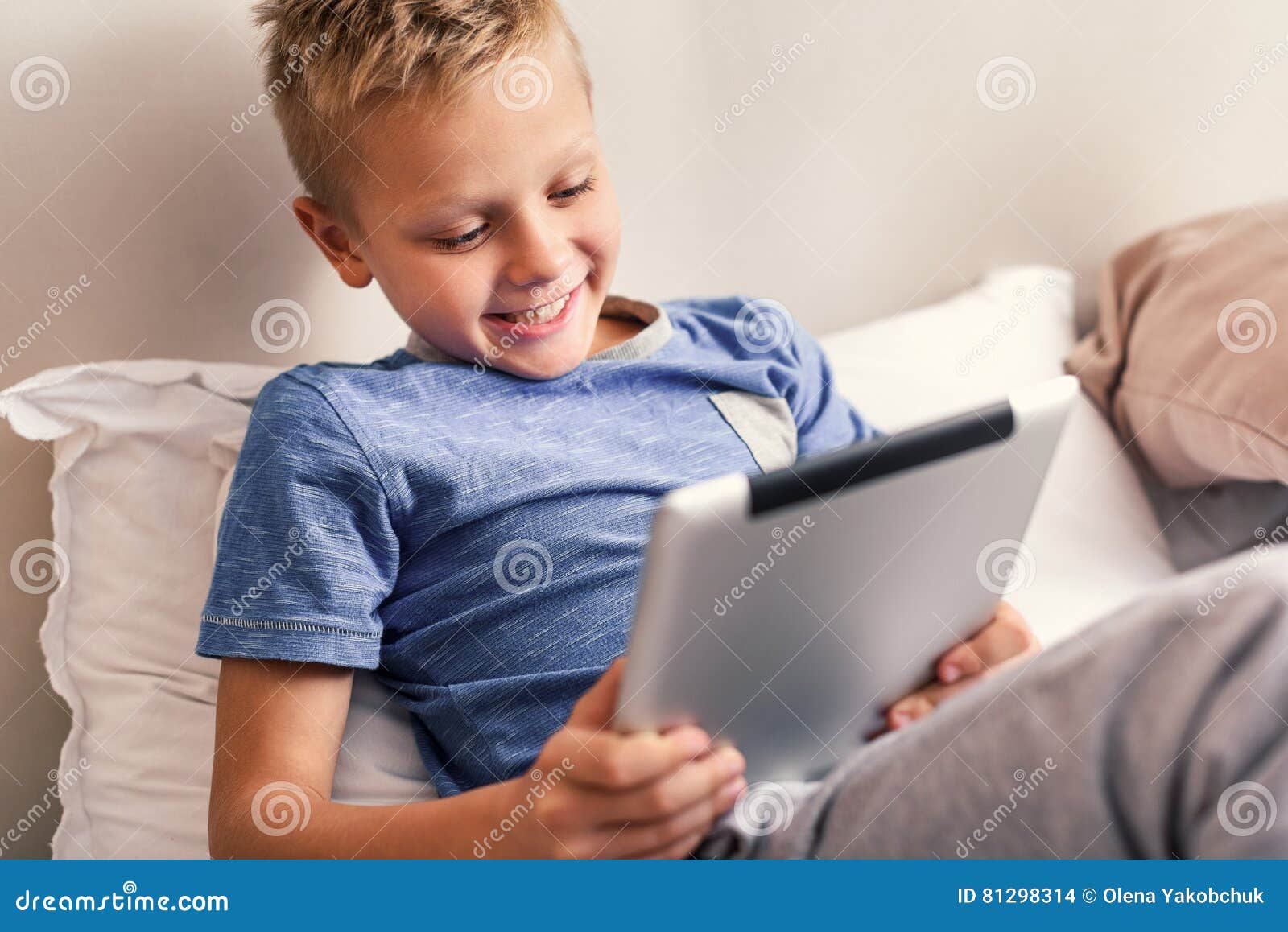 Child Playing with Digital Gadget Stock Photo - Image of device, room ...