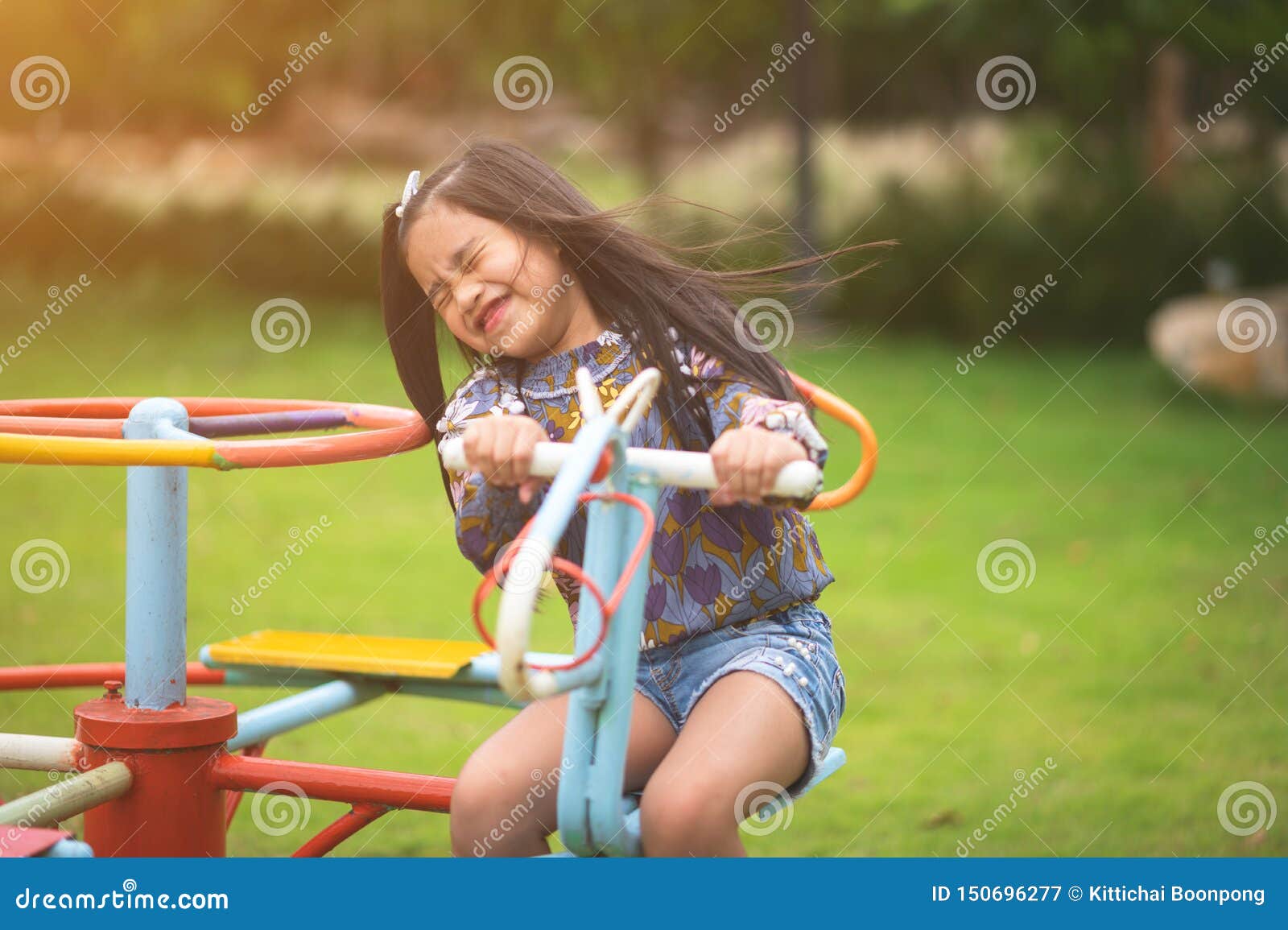 Child Playing Having Fun on Playground Stock Image - Image of kids ...