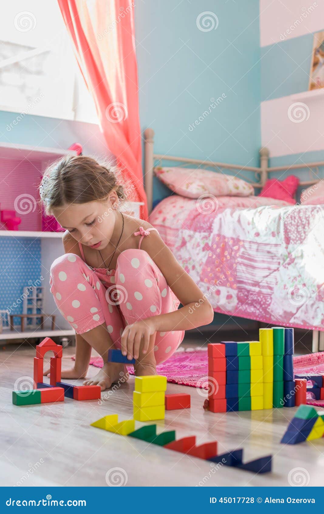 Child playing at home stock photo. Image of bricks, build - 45017728