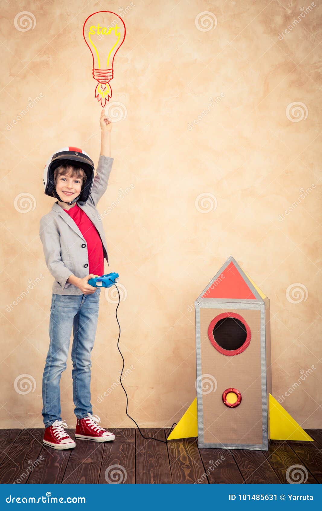 Kid with jet pack at home stock image. Image of flying - 101485631