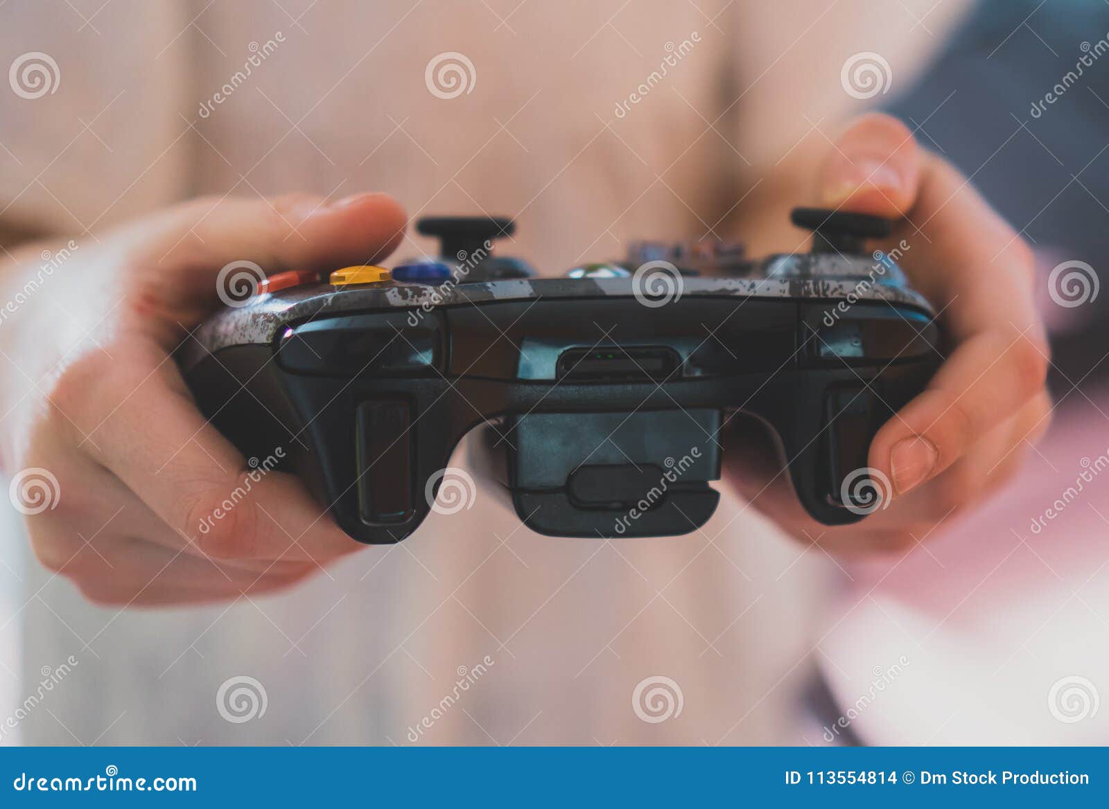 Child Playing with Joystick. Stock Photo - Image of electronic ...