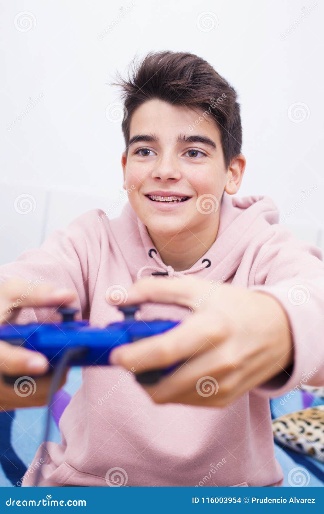 Child Playing with the Joystick, Video Game Stock Photo - Image of ...