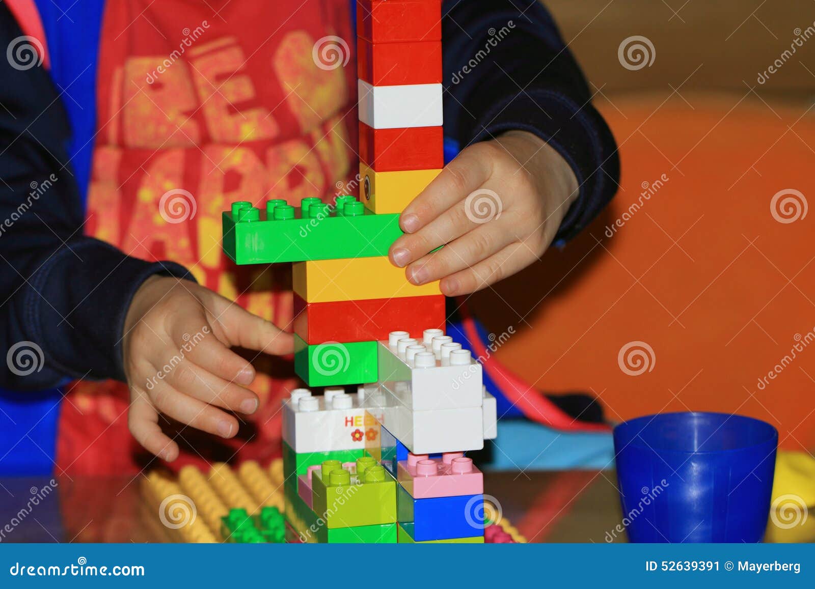 Child playing lego stock image. Image of creativity, little - 52639391