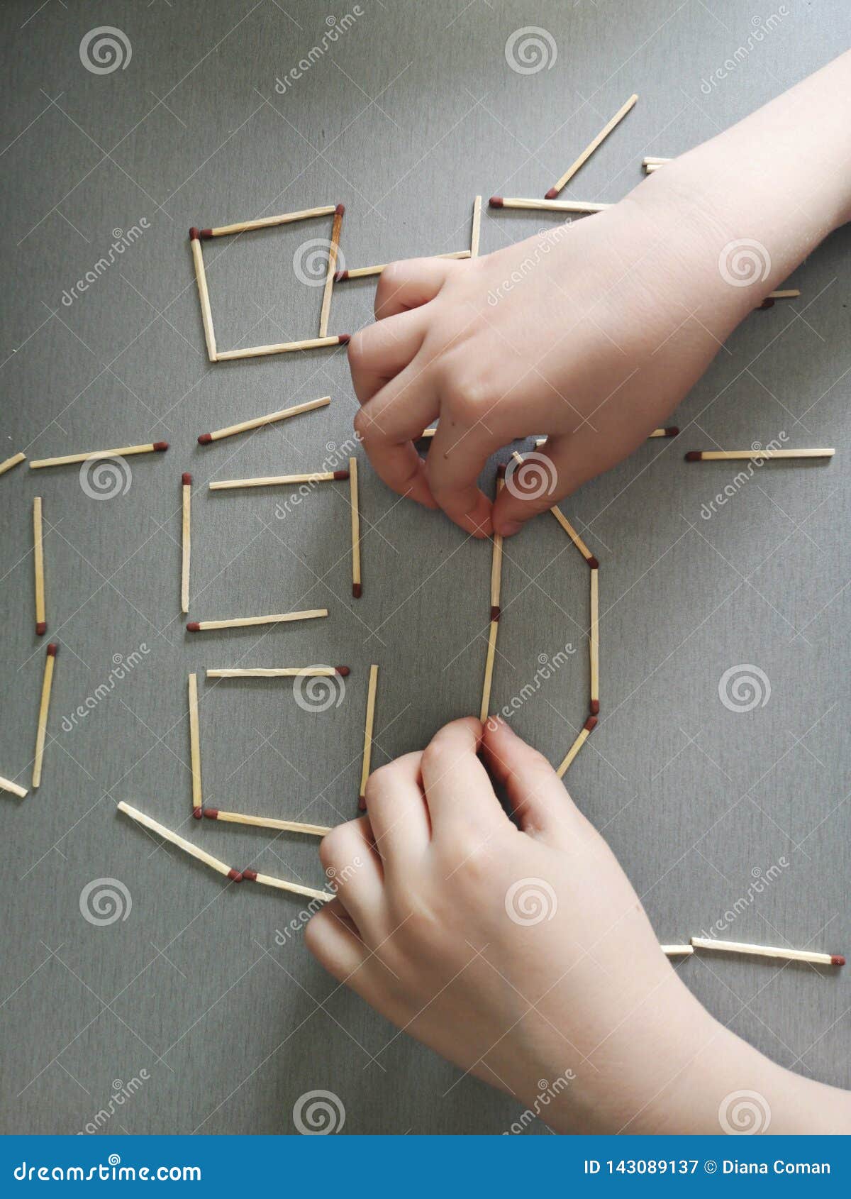Child Playing - Drawing with Matches Stock Image - Image of baby ...