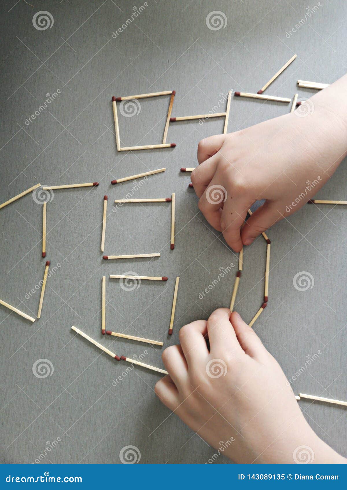 Child Playing - Drawing with Matches Stock Image - Image of burn, chalk ...