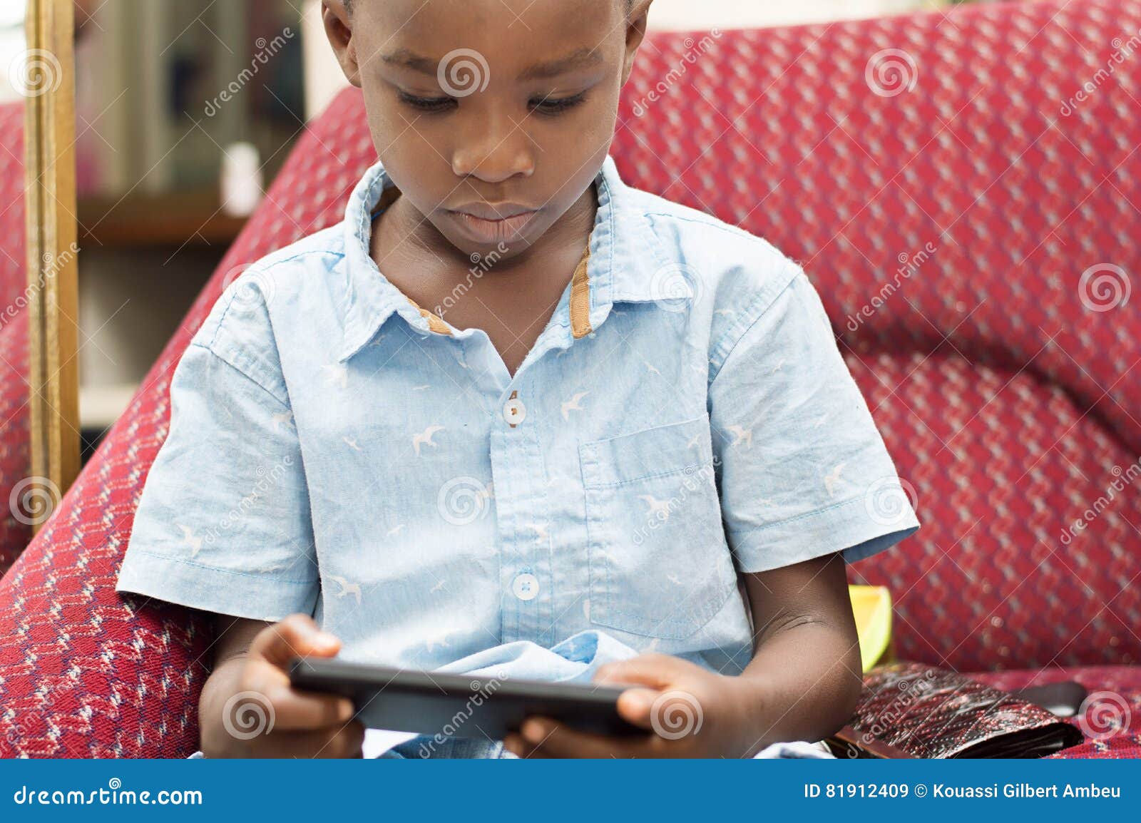 Child Playing in the Mobile Phone. Stock Image - Image of intelligent ...