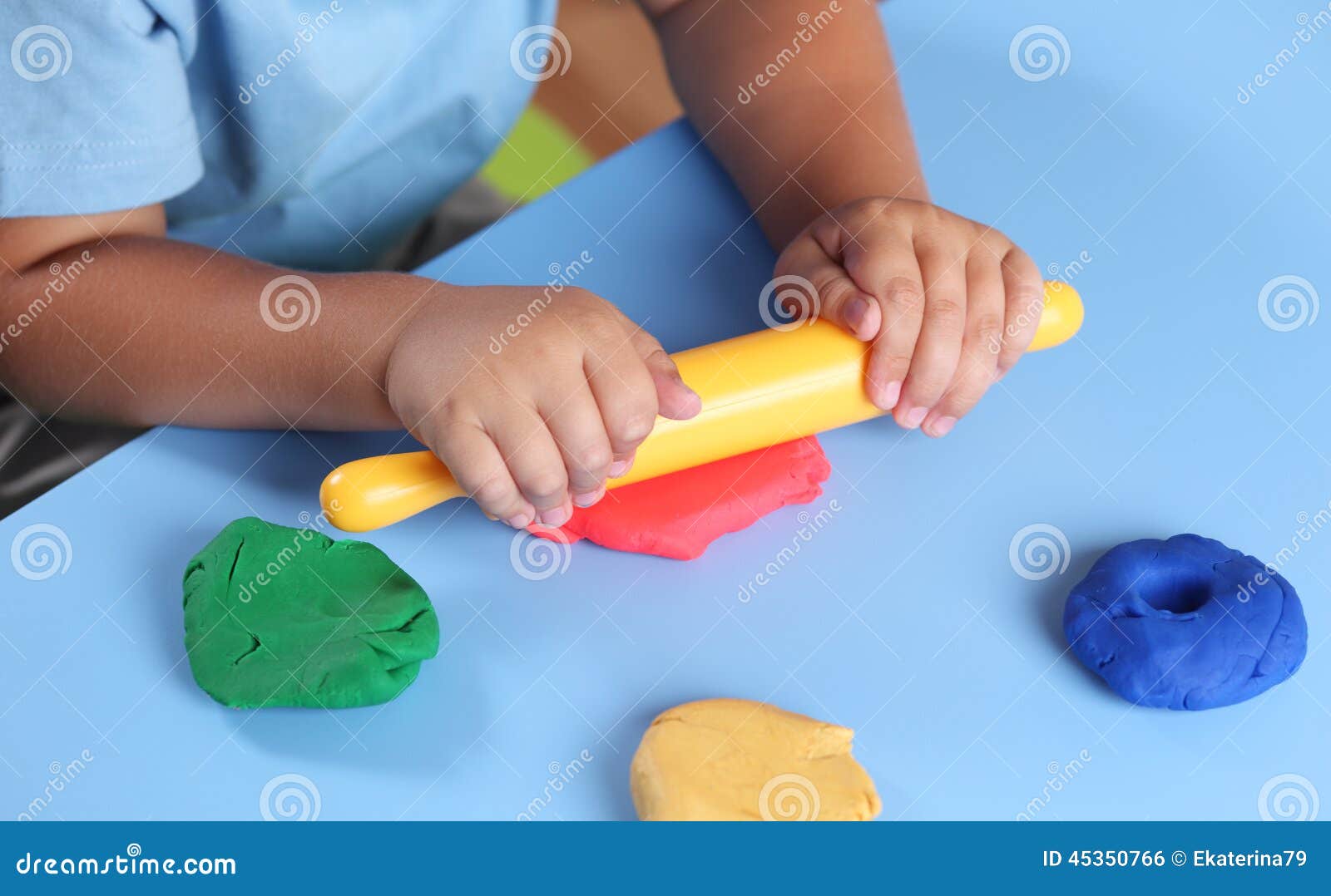 Child Playing with Modeling Clay Stock Photo - Image of playing ...