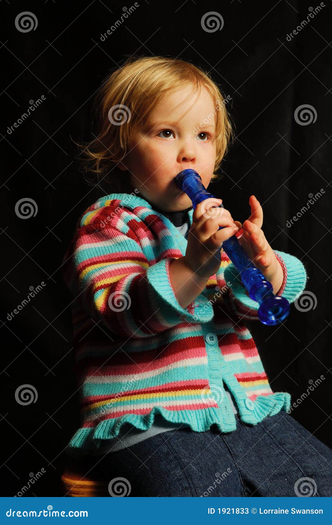 Child Playing Music on Flute Stock Image - Image of child, play: 1921833