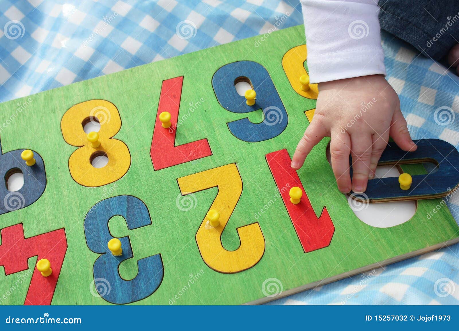 Child Playing with Number Puzzle Stock Photo - Image of knowledge, game ...