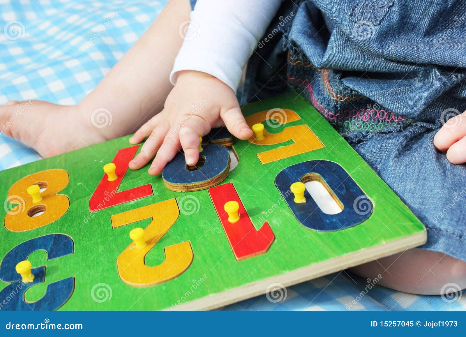 Child Playing with Number Puzzle Stock Image - Image of babies, infant ...