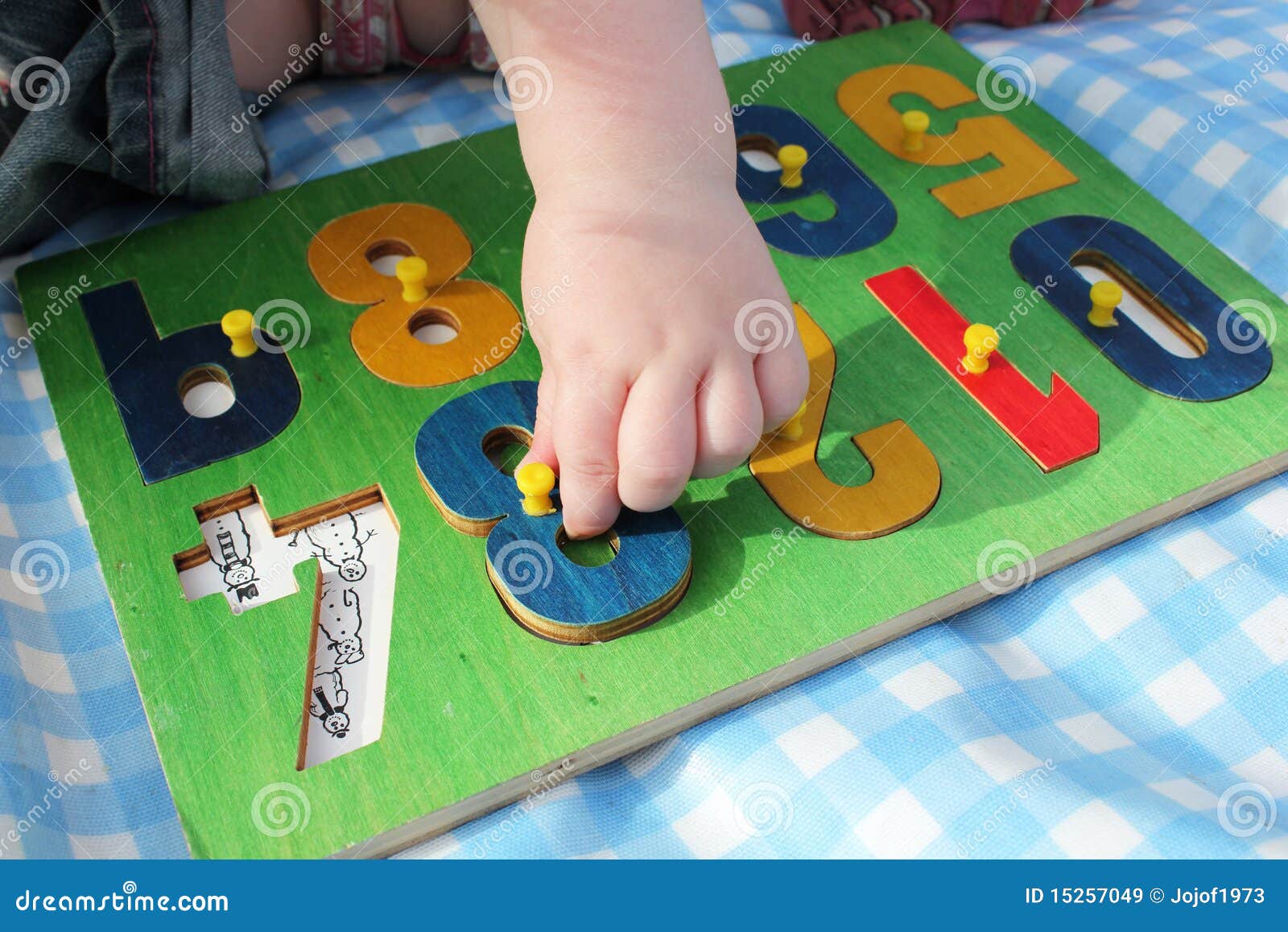 Child Playing with Number Puzzle Stock Image - Image of babies ...