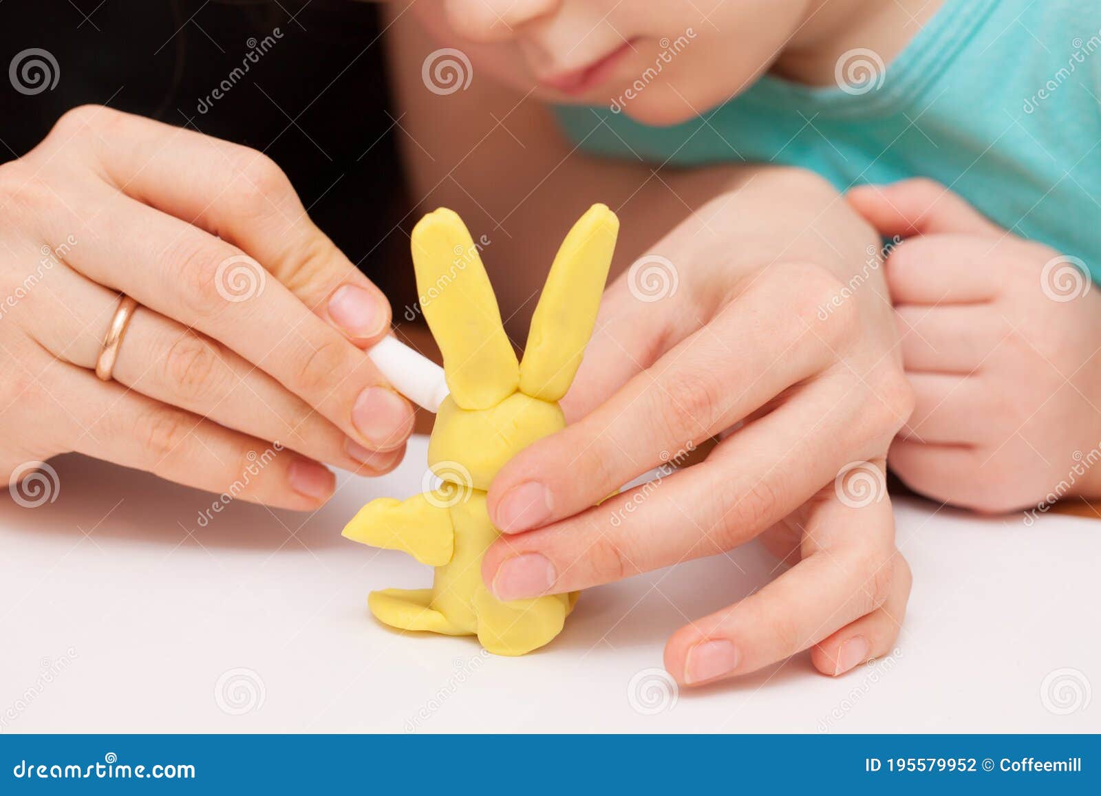 The Child is Playing with Plasticine Stock Photo - Image of game ...