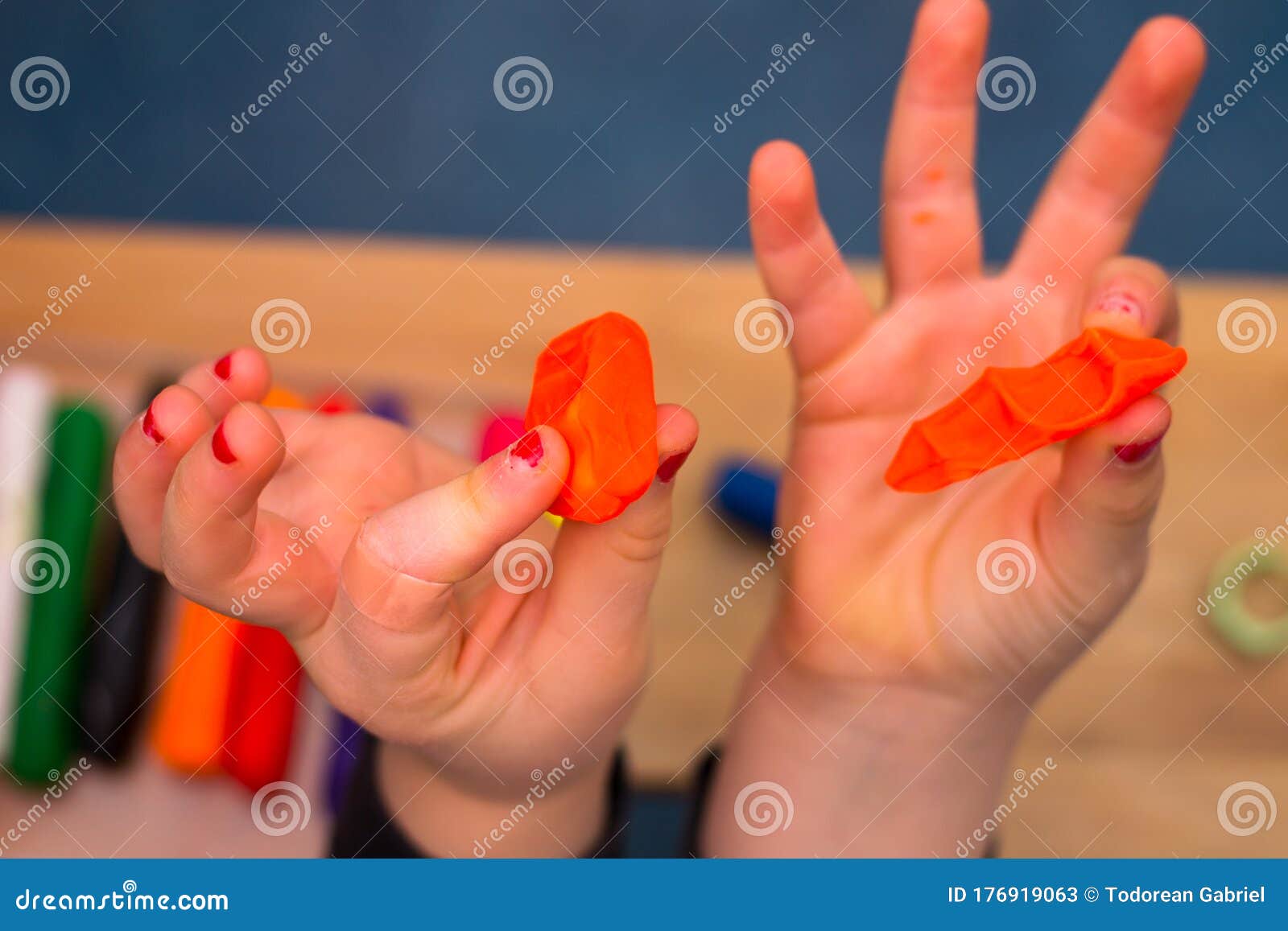 .child Playing with Plasticine and Making Molds Stock Image - Image of ...