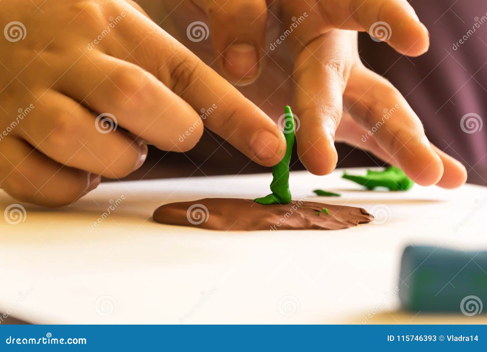 Child Playing with Plasticine, Modeling Stock Image - Image of hand ...