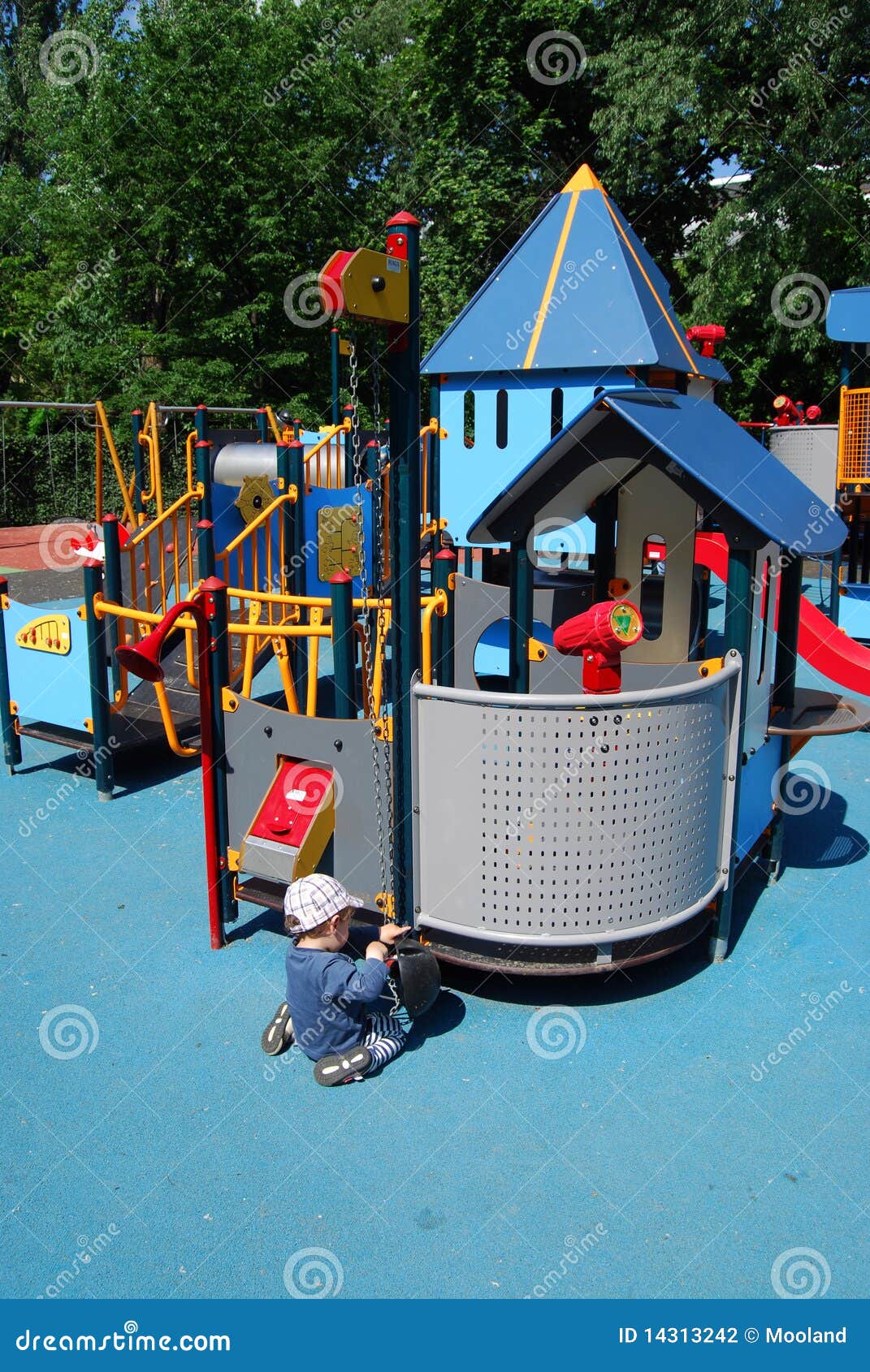 Child Playing on a Playground Stock Photo - Image of entertainment ...