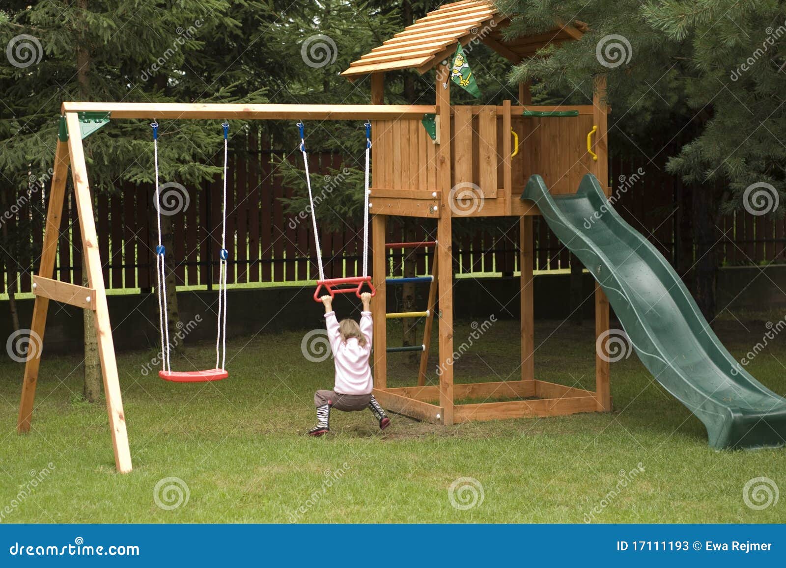Child Playing in Playground Stock Image - Image of happiness, childhood ...