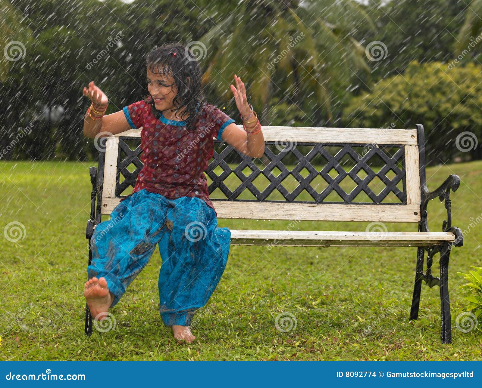 A Child Playing in the Rain Stock Photo - Image of drop, kids: 8092774