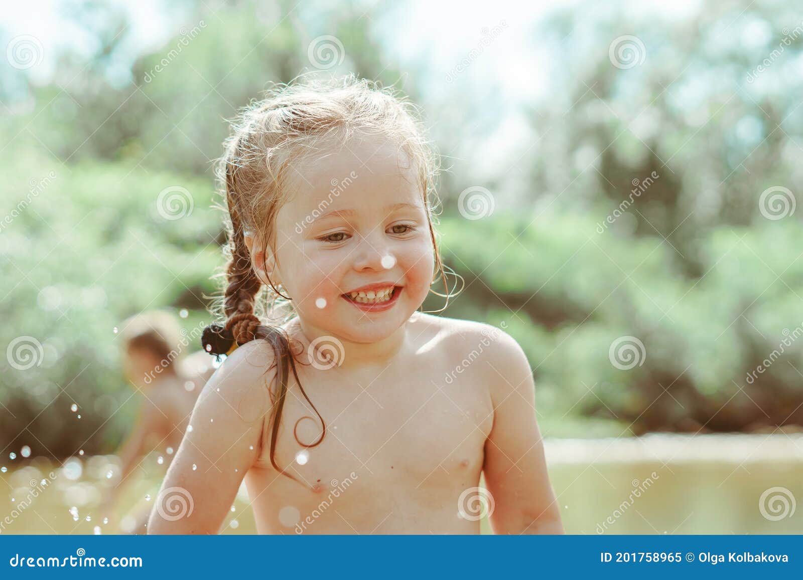 Child playing in the river stock image. Image of childhood - 201758965