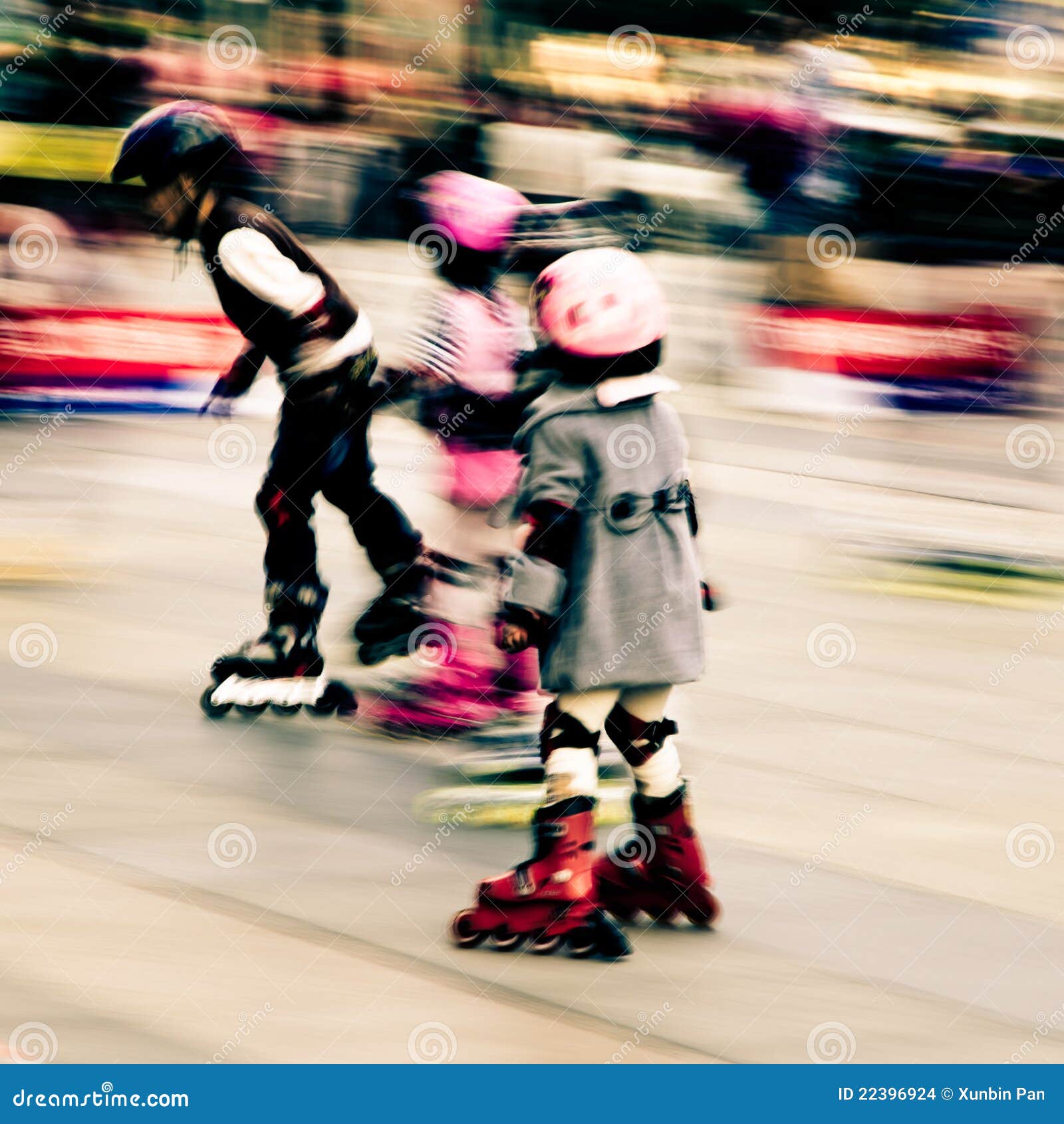 Child playing rollerblade stock photo. Image of motion - 22396924