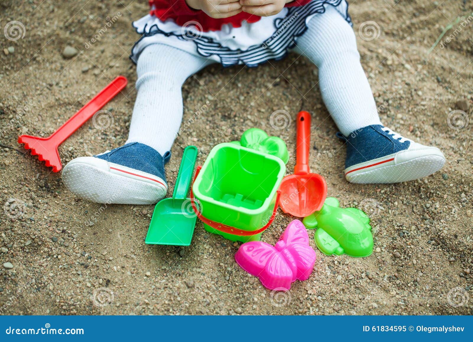 Child Playing in the Sandbox Shovel Stock Image - Image of activity ...