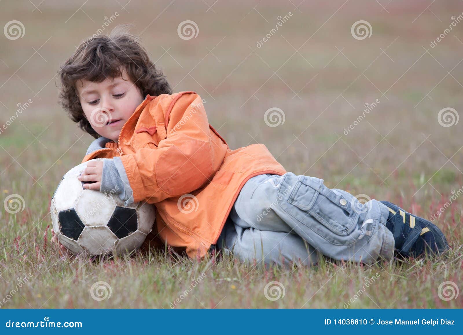Child Playing with a Soccer Ball Stock Photo - Image of caucasian ...