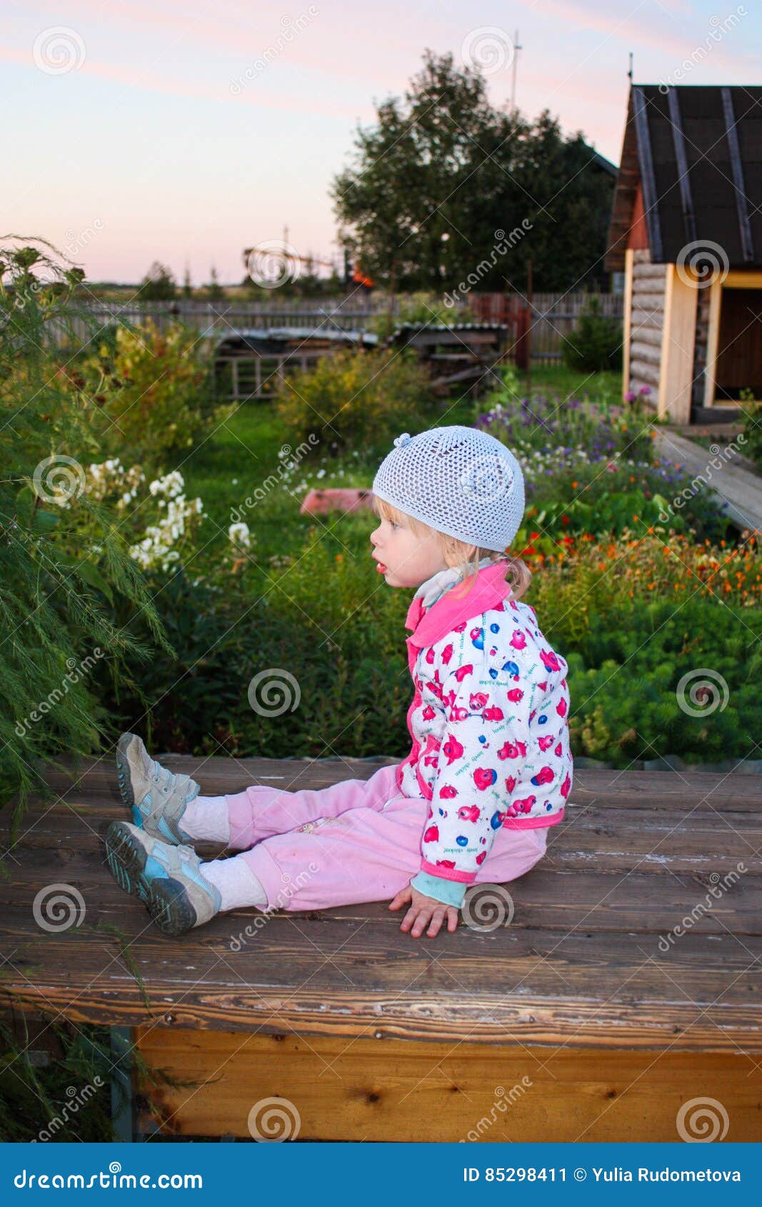 A Child Playing on the Street. Stock Image - Image of autumn, meadow ...