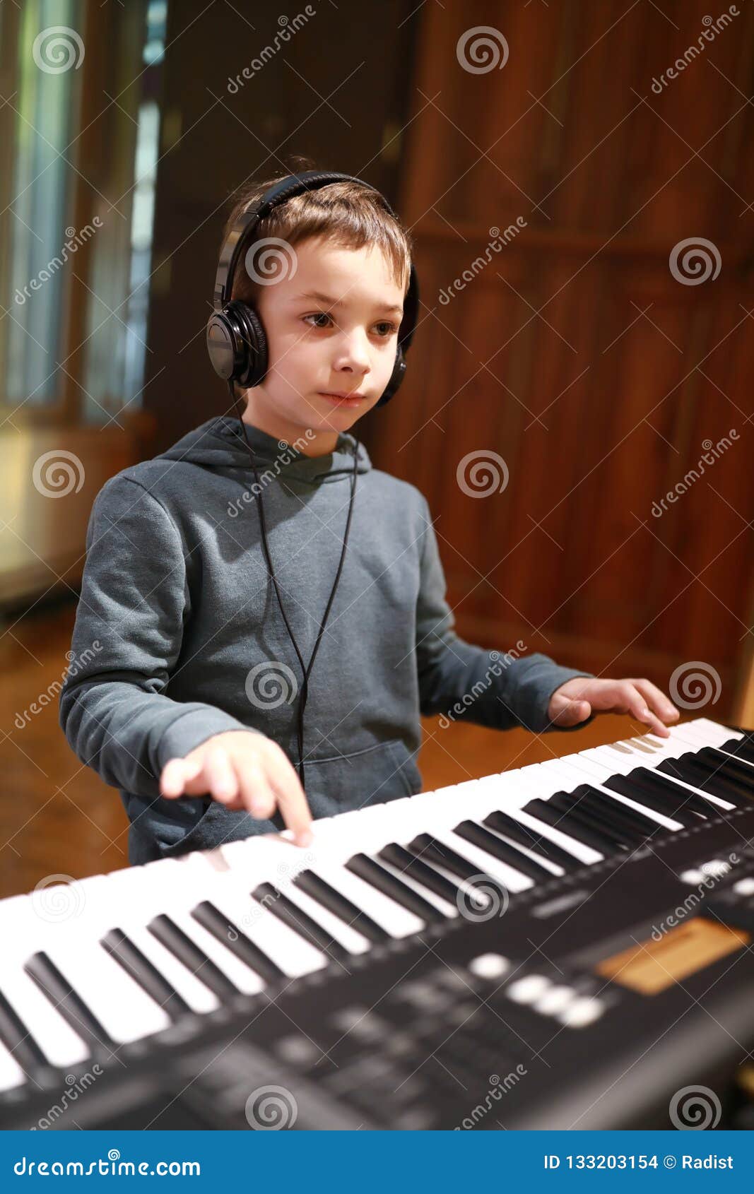 Child Playing on Synthesizer Stock Photo - Image of european ...