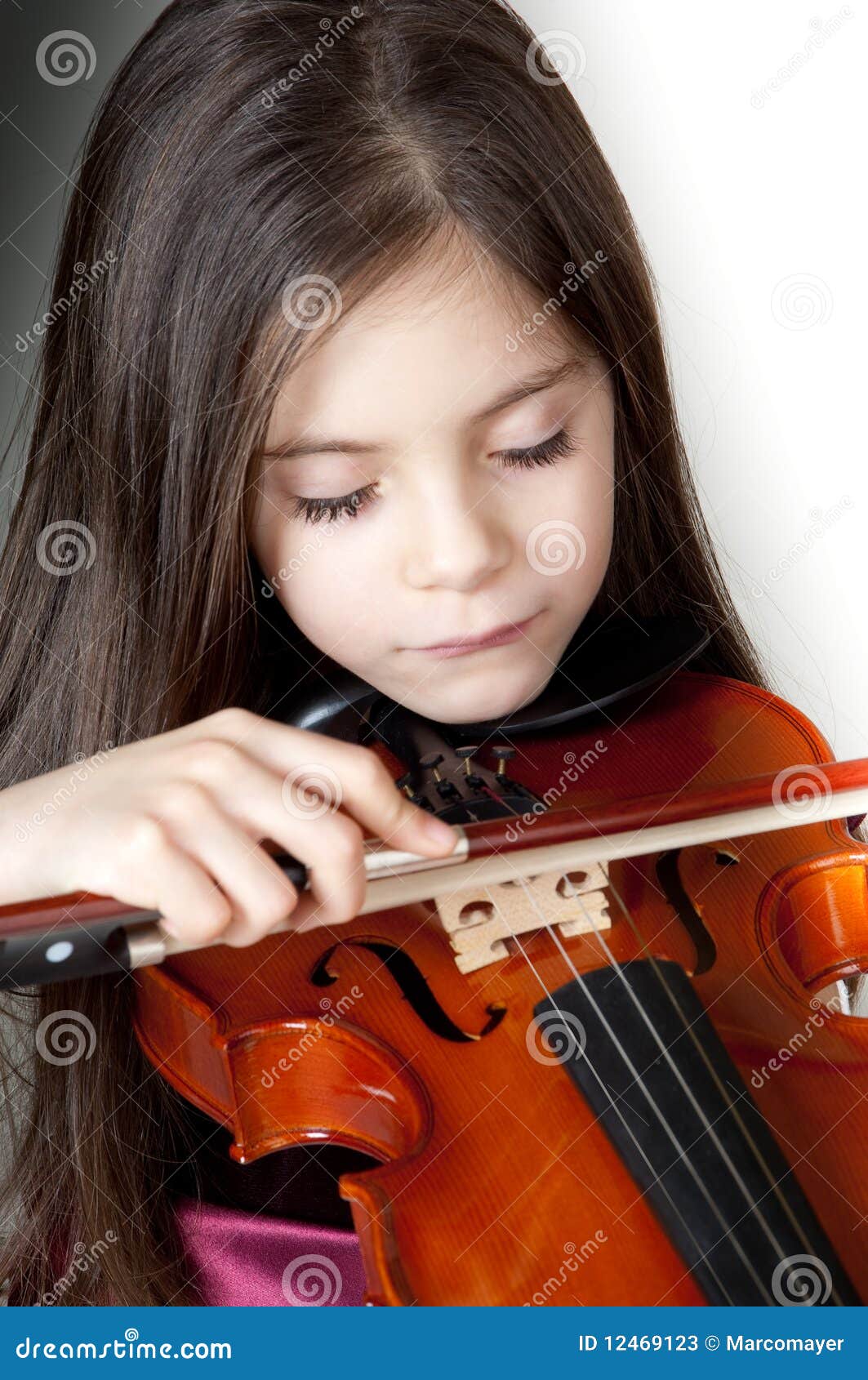 Child playing violin stock image. Image of girl, adorable - 12469123