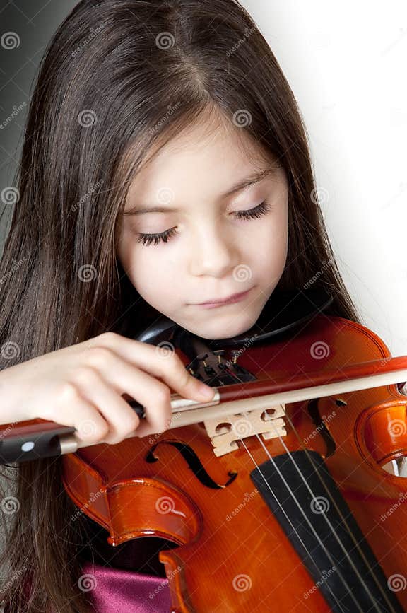 Child playing violin stock image. Image of girl, adorable - 12469123
