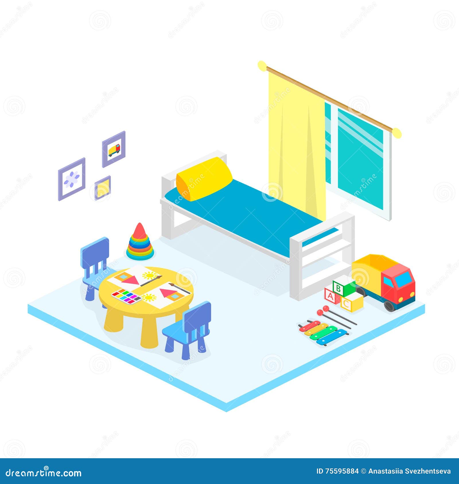 Child Playroom Isometric Icon Set Illustration Design Stock ... Child Playroom Isometric Icon Set Illustration Design Stock ...
