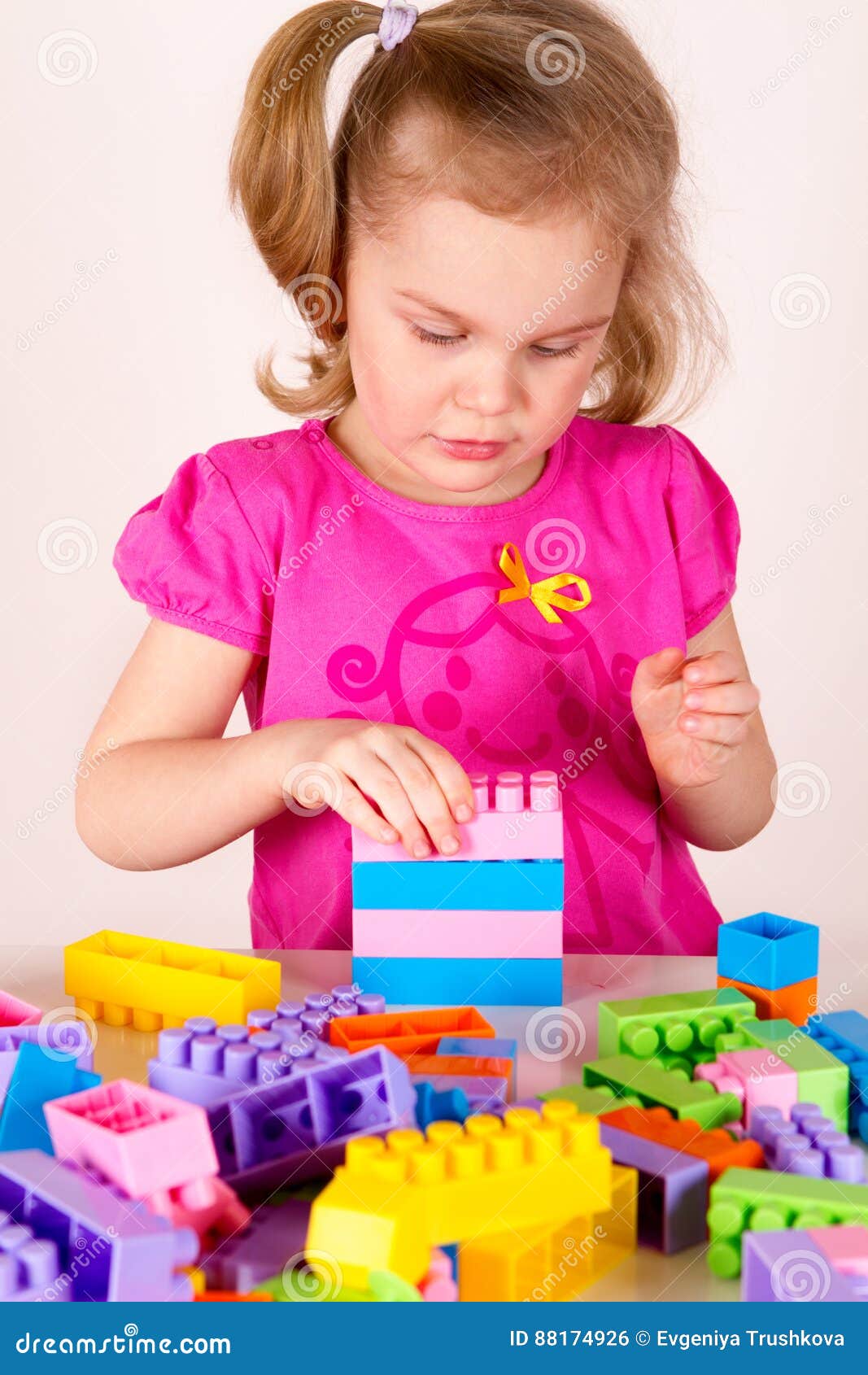 Child Plays in the Plastic Designer. Stock Photo - Image of cute, kids ...