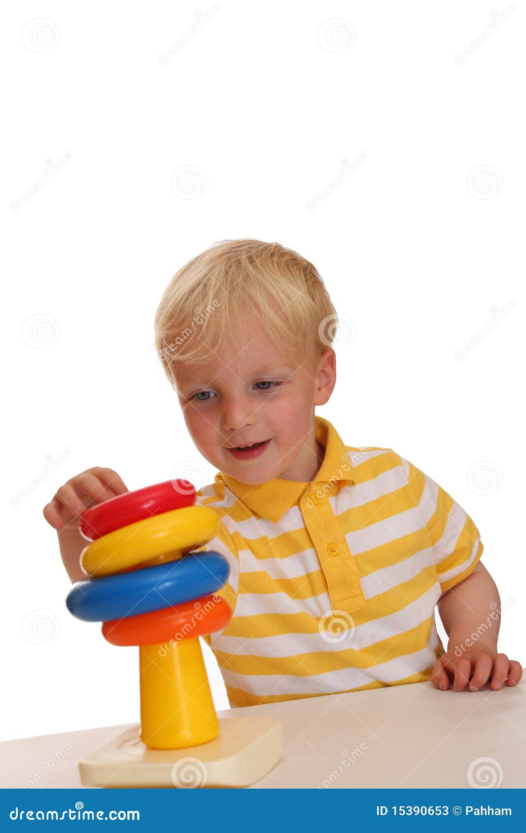 Child Plays with Stacking Toy Stock Image - Image of high, preschool ...