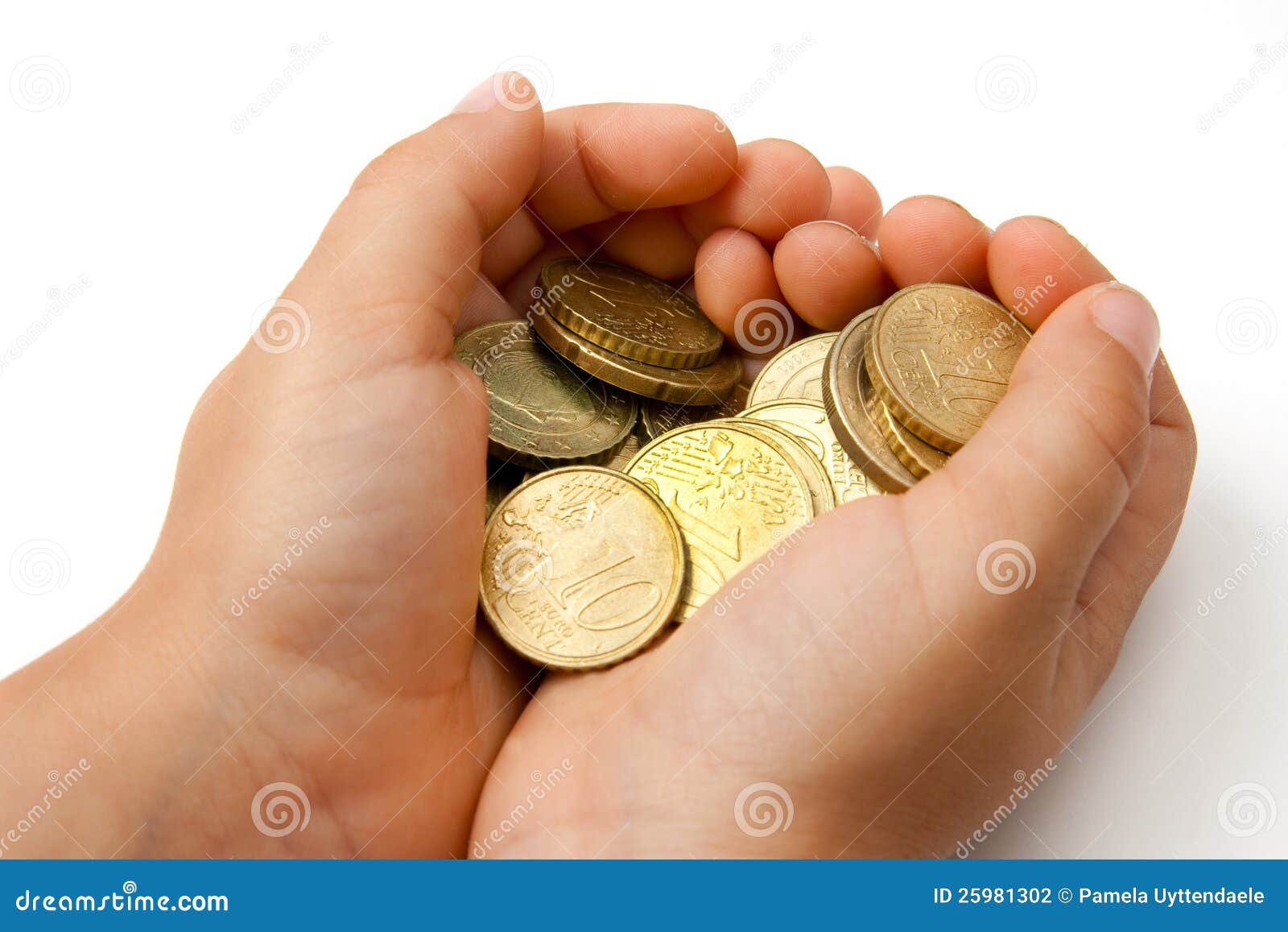 Child with pocket money stock photo. Image of coins, finance - 25981302