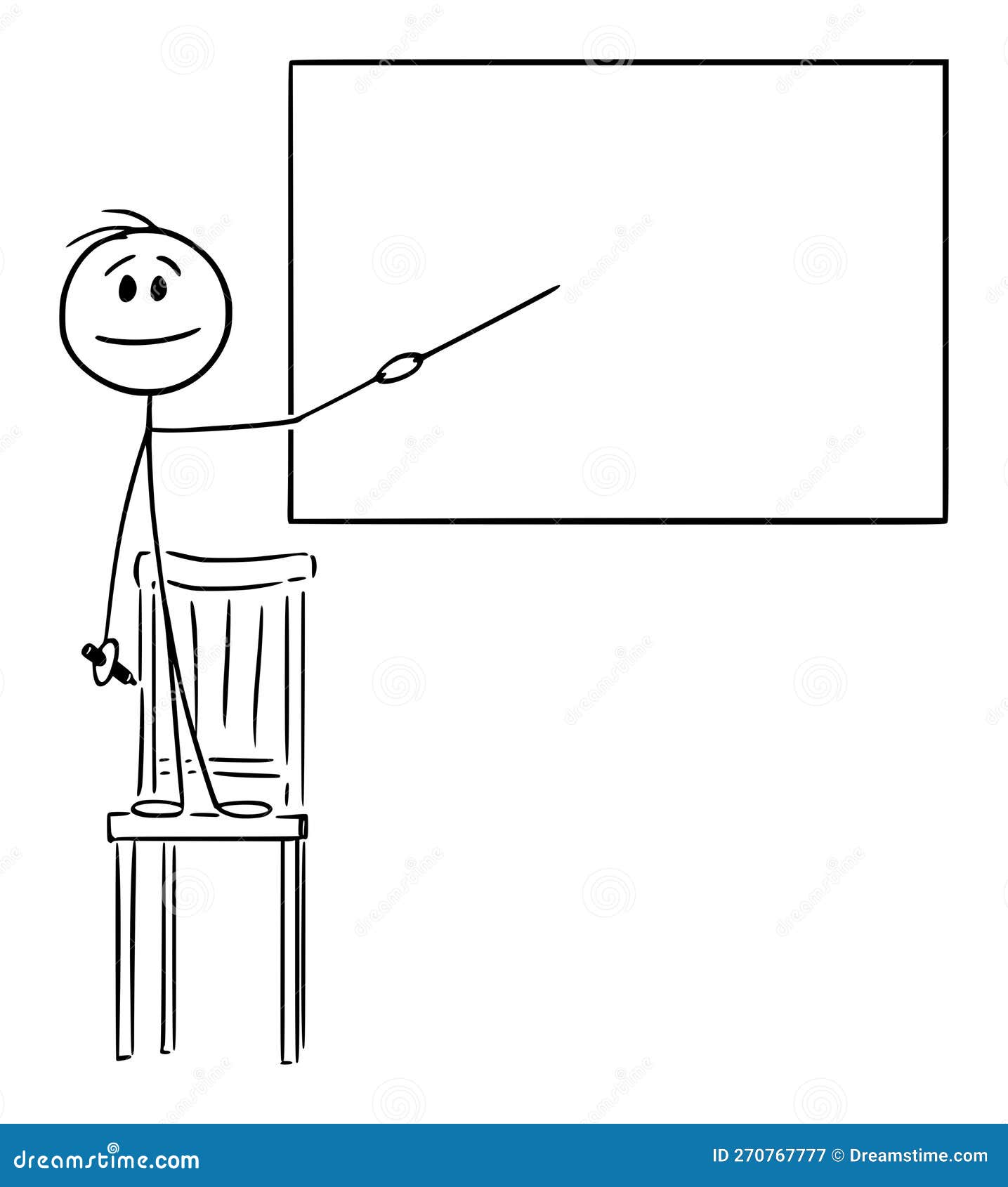Child Pointing At Empty Whiteboard , Vector Cartoon Stick Figure ... Child Pointing At Empty Whiteboard , Vector Cartoon Stick Figure ...