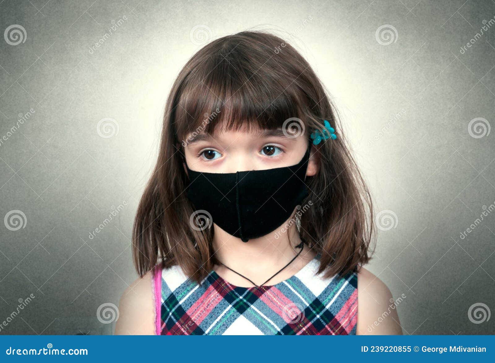 Child portrait with mask stock image. Image of covid19 - 239220855