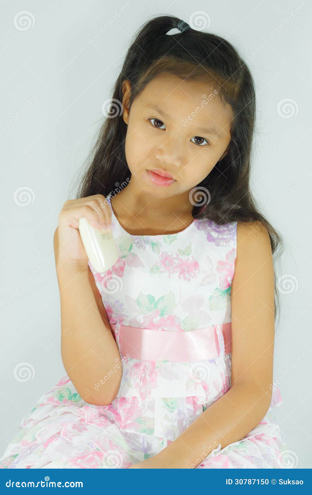 Child powdered makeup. stock photo. Image of fashion - 30787150