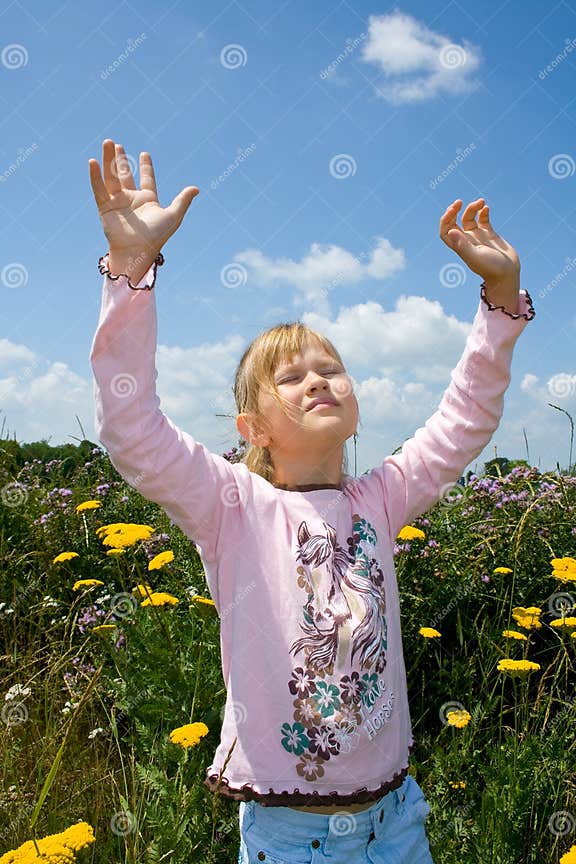 Child praising. stock photo. Image of childhood, prayerful - 10286008